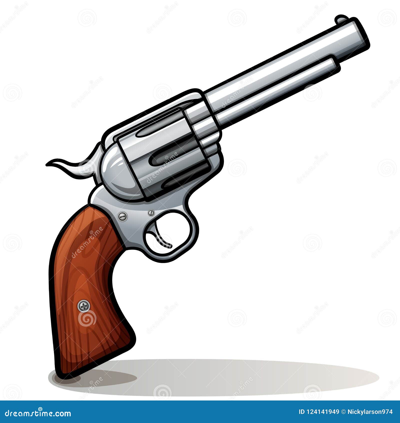 Vector Cowboy Gun Color Design Stock Vector - Illustration of color ...