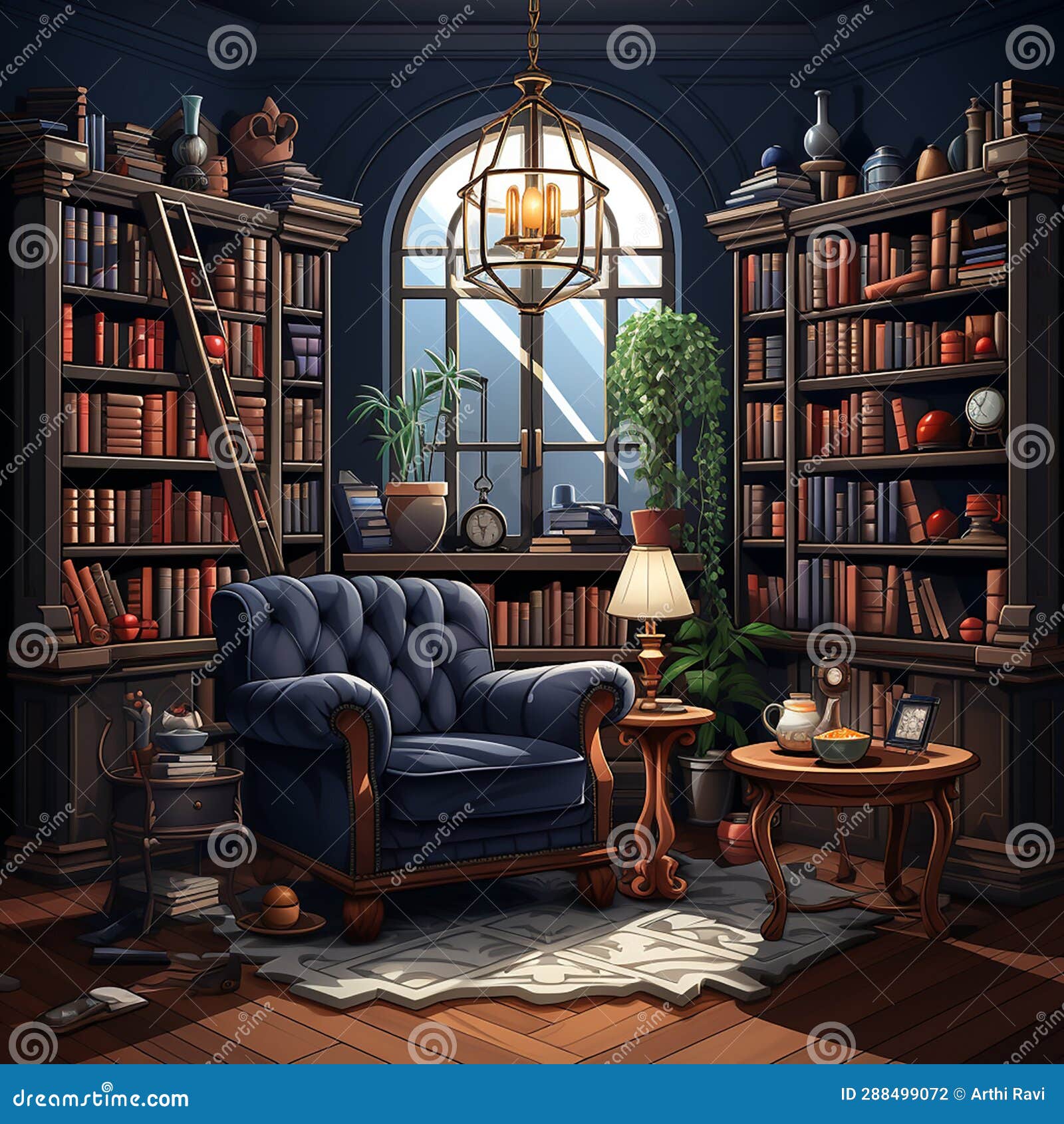 Vector cozy room interior stock illustration. Illustration of vector ...