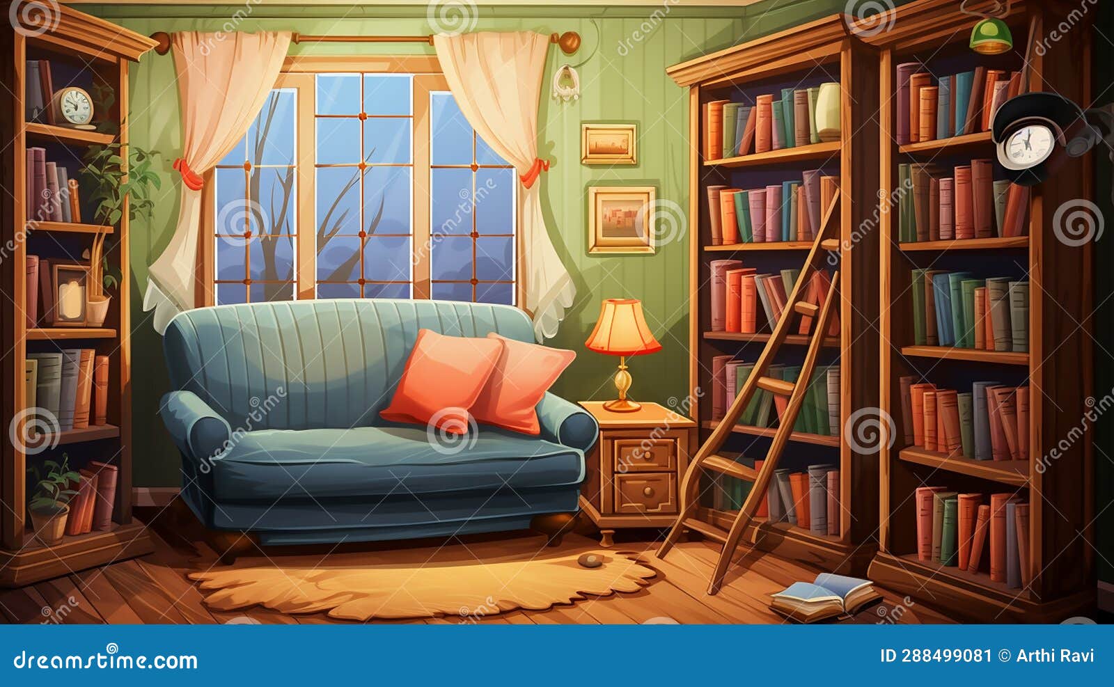 Vector cozy room interior stock illustration. Illustration of suite ...