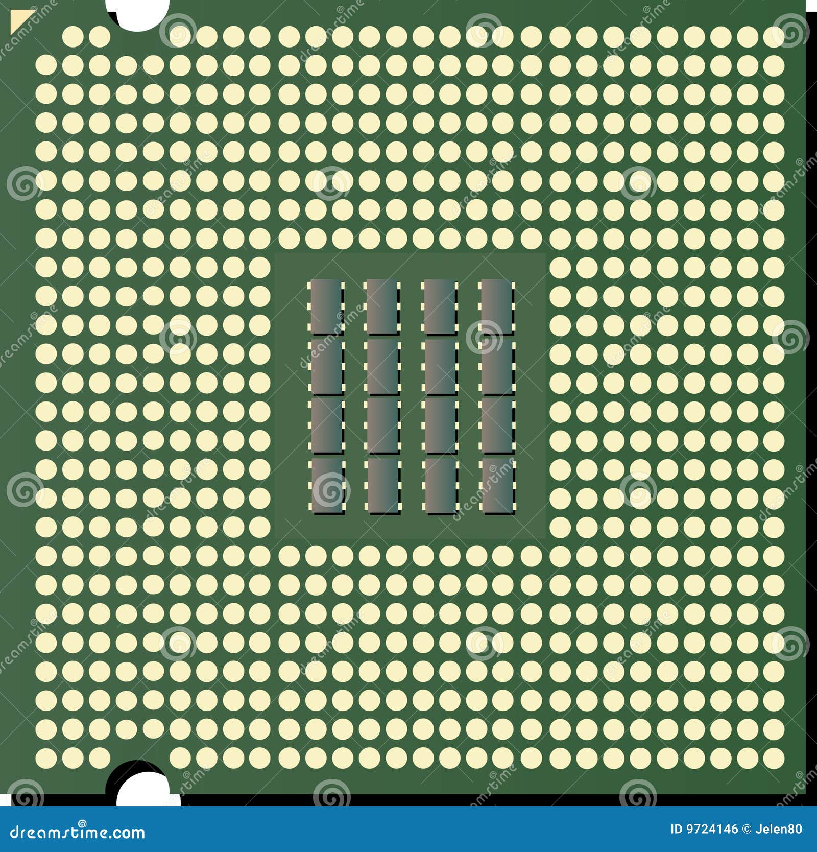 Vector CPU chip stock vector. Illustration of microchip - 9724146