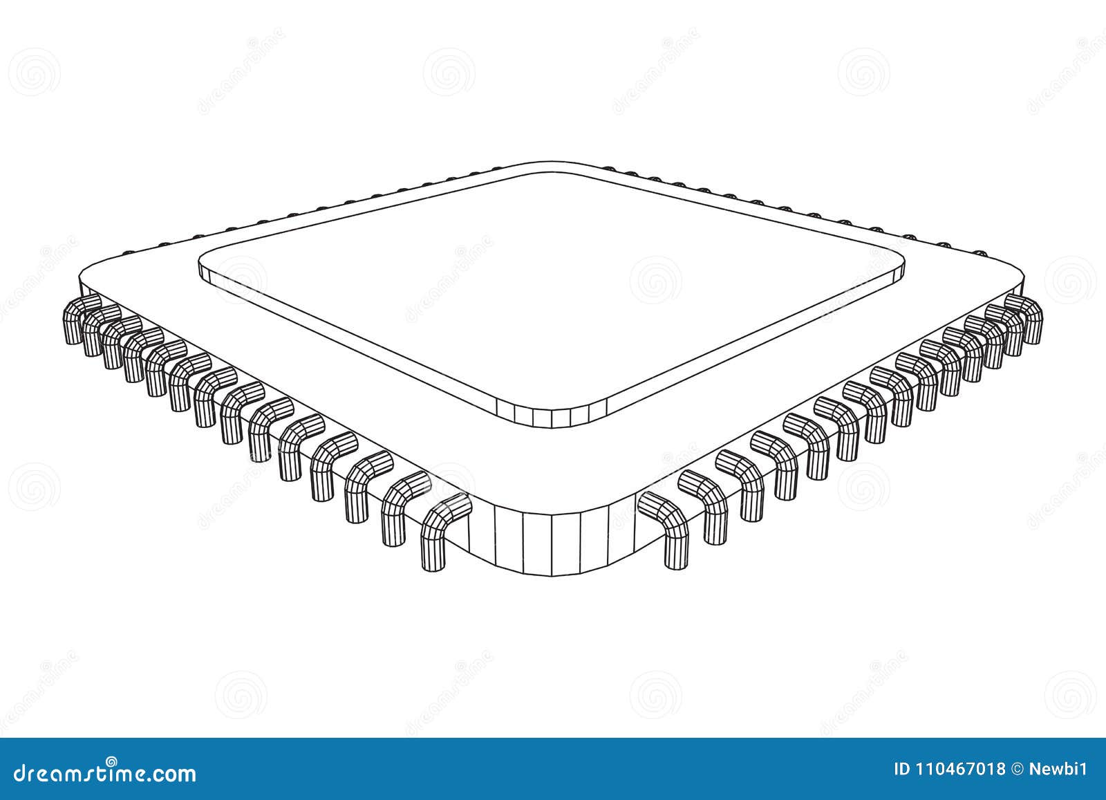 Vector CPU wireframe stock vector. Illustration of calculation - 110467018