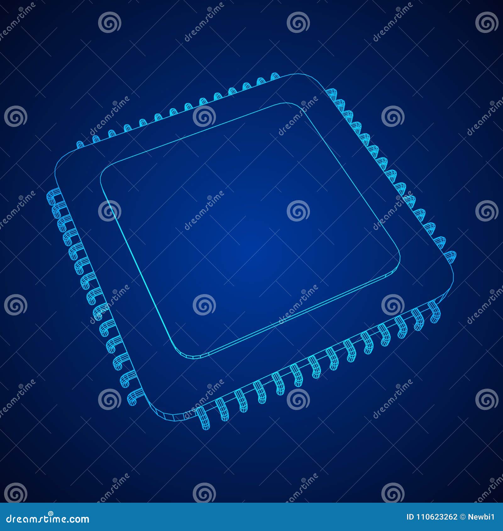 Vector CPU wireframe stock vector. Illustration of graphics - 110623262