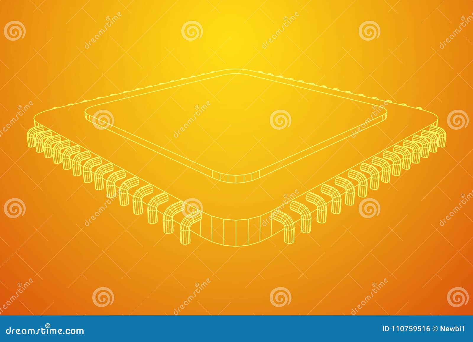 Vector CPU wireframe stock vector. Illustration of blueprints - 110759516
