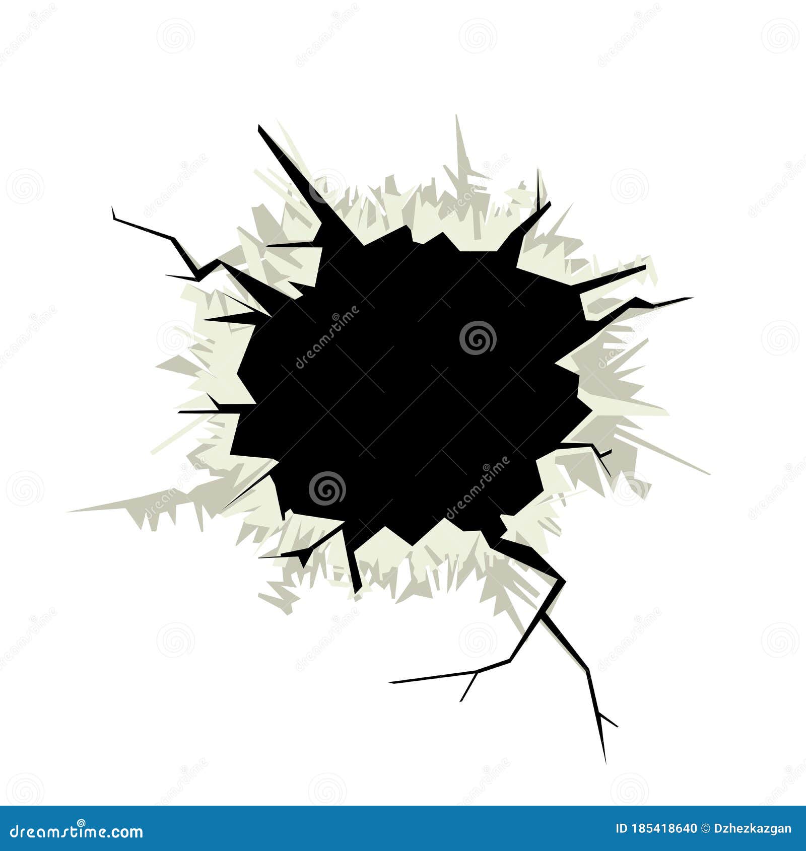 Vector Crack in Wall / Hole in the Wall / Damage / Poster . Abstract ...