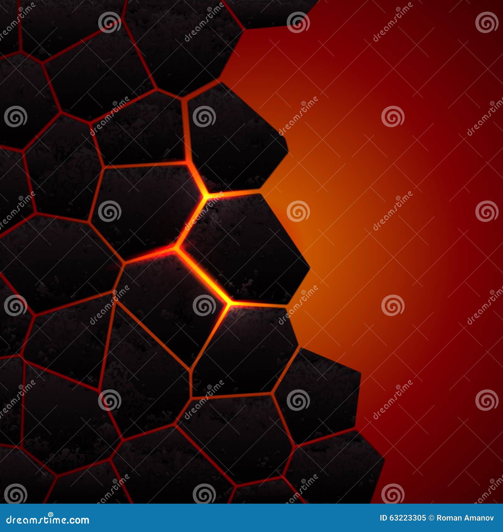 Vector Cracked Ground and Lava. Stock Vector - Illustration of burn ...