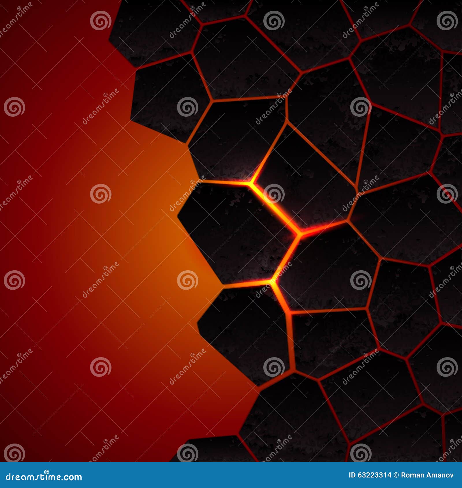 Vector Cracked Ground and Lava. Stock Illustration - Illustration of ...