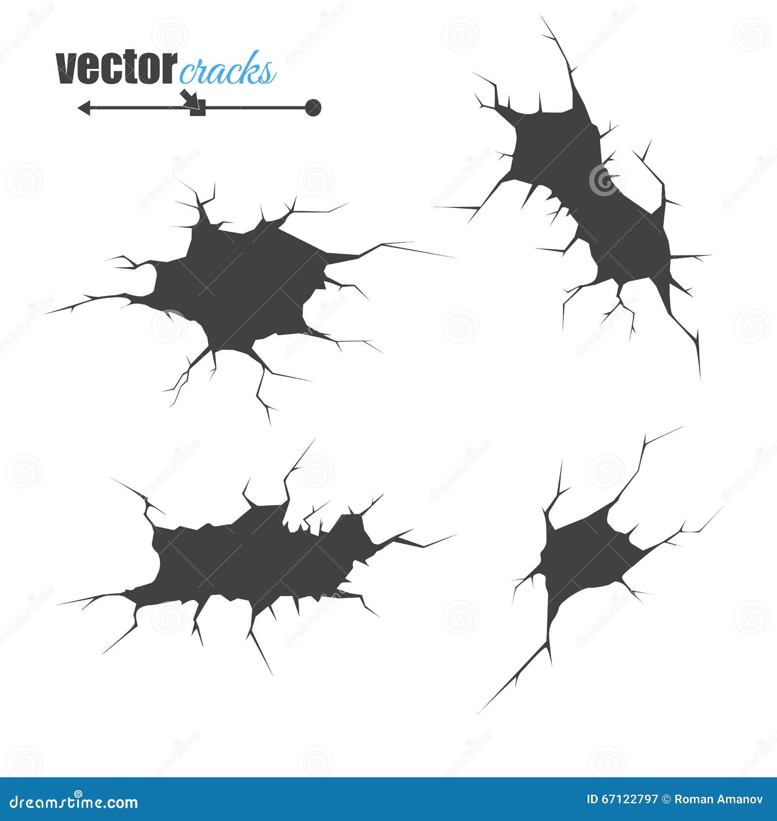 Vector Cracks. Cracked Earth Stock Illustration - Illustration of ...