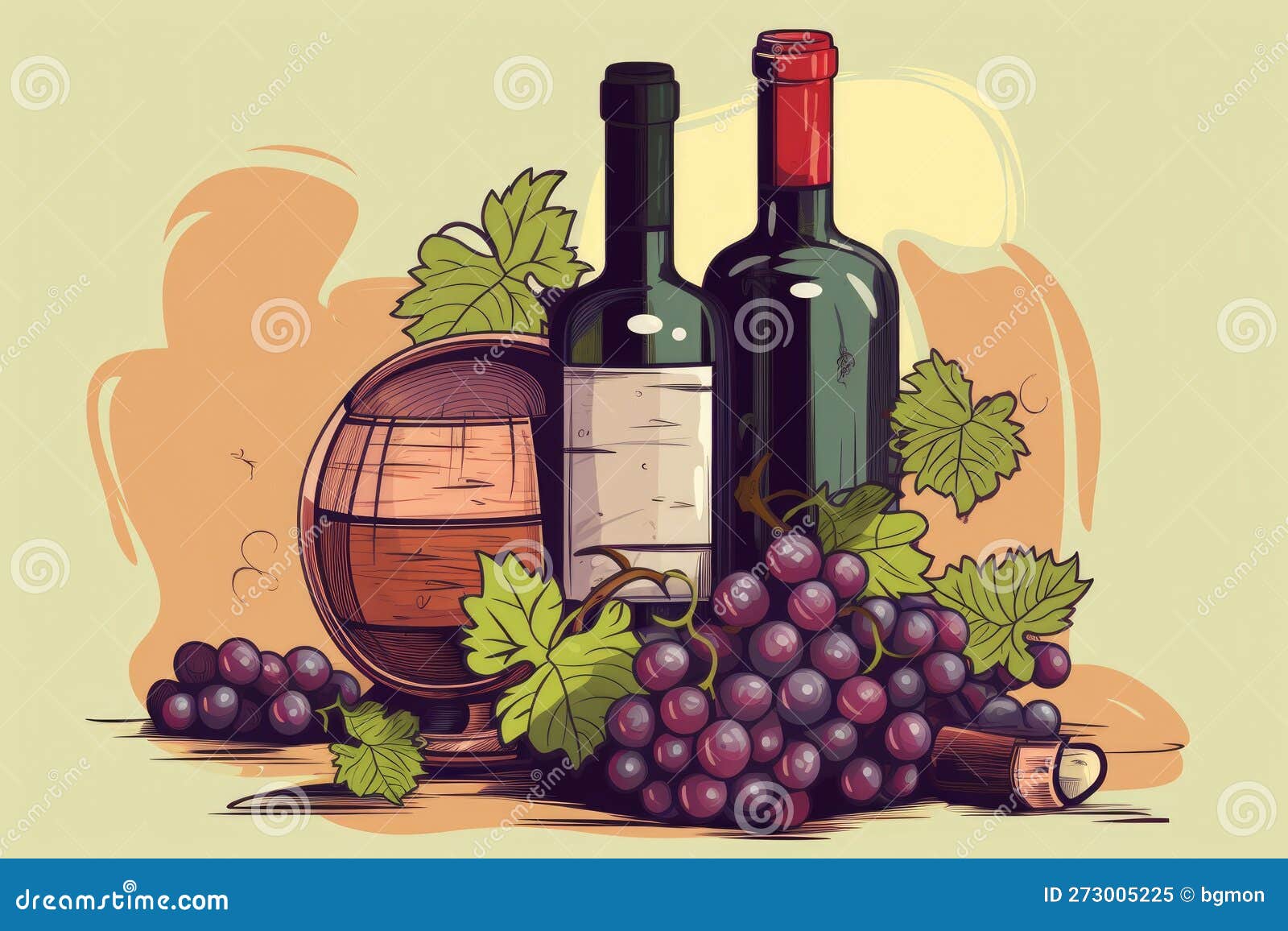 Vector Creation of Wine Bottle. Generative Ai Stock Illustration ...