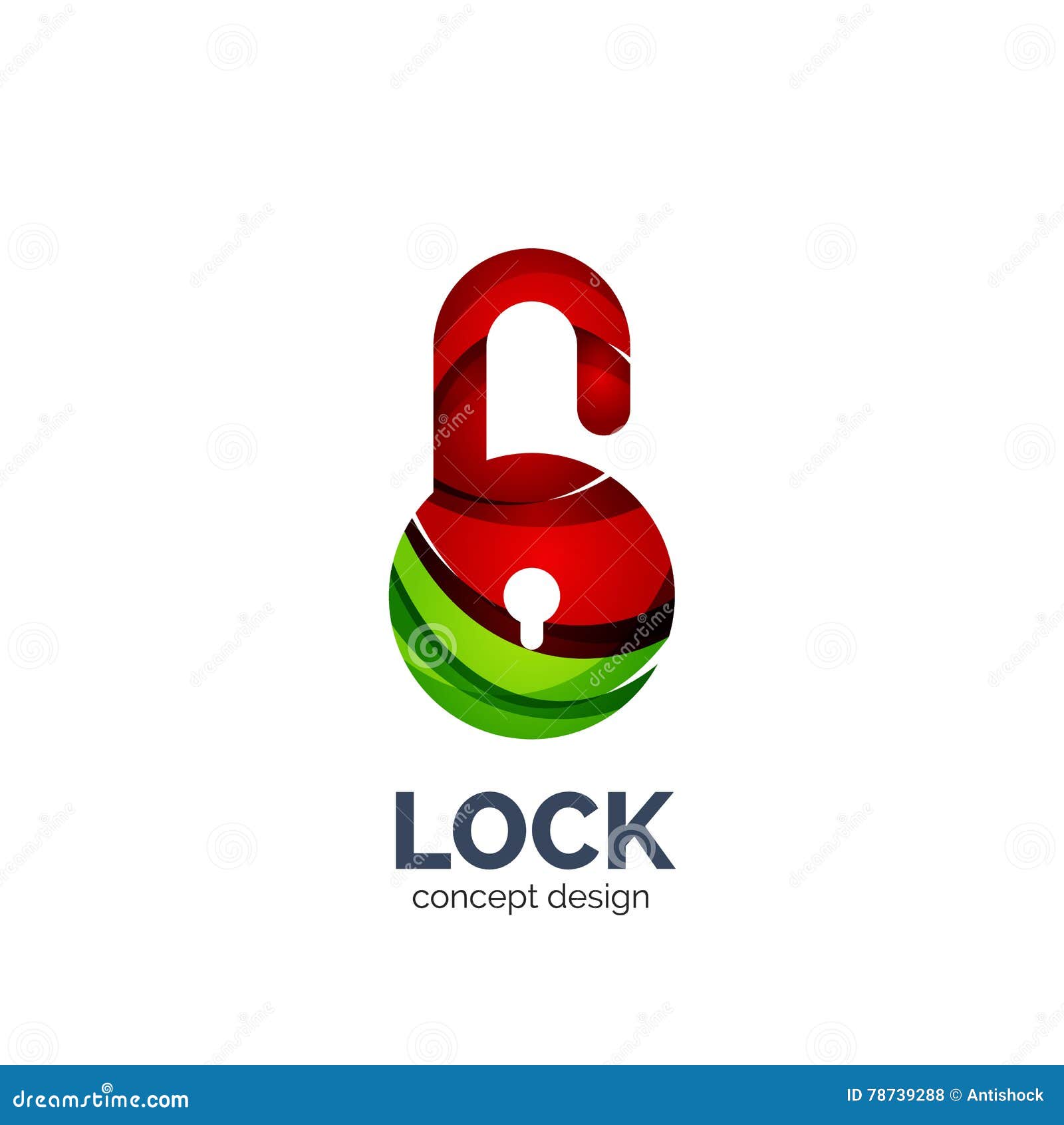 Vector Creative Abstract Lock Logo Created with Lines Stock ...