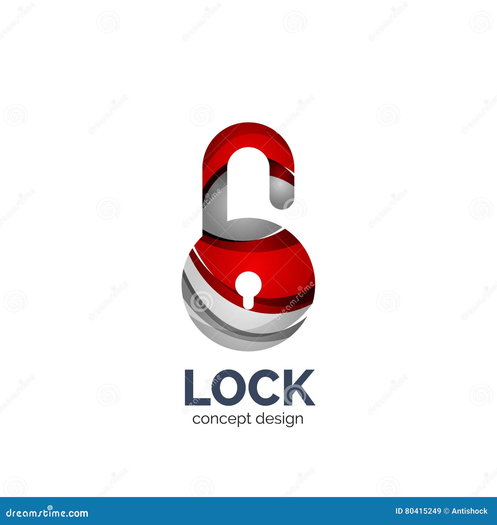 Vector Creative Abstract Lock Logo Created with Lines Stock Vector ...