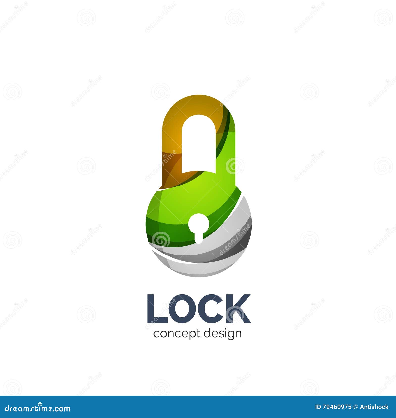 Vector Creative Abstract Lock Logo Created with Lines Stock Vector ...