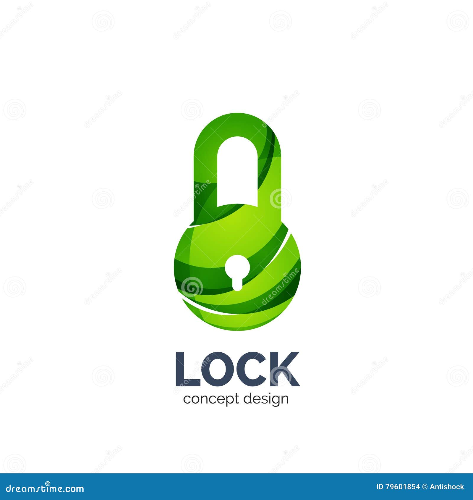 Vector Creative Abstract Lock Logo Created with Lines Stock Vector ...