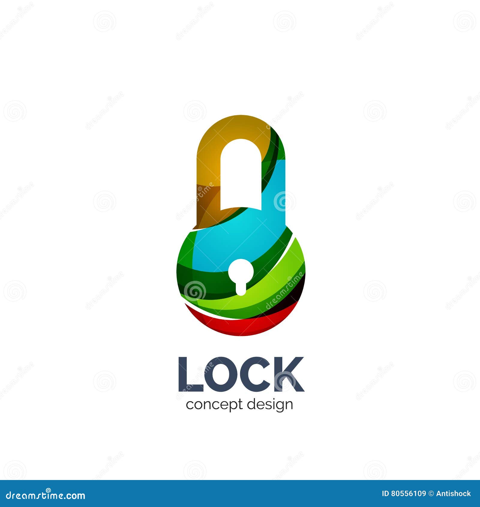 Vector Creative Abstract Lock Logo Created with Lines Stock Vector ...