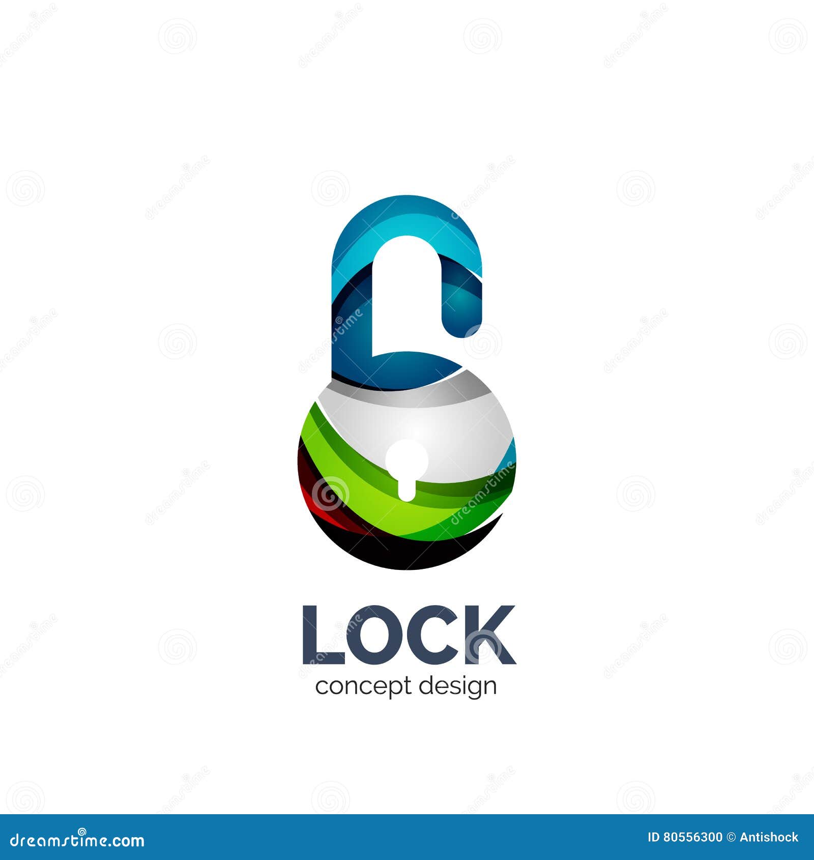Vector Creative Abstract Lock Logo Created with Lines Stock Vector ...