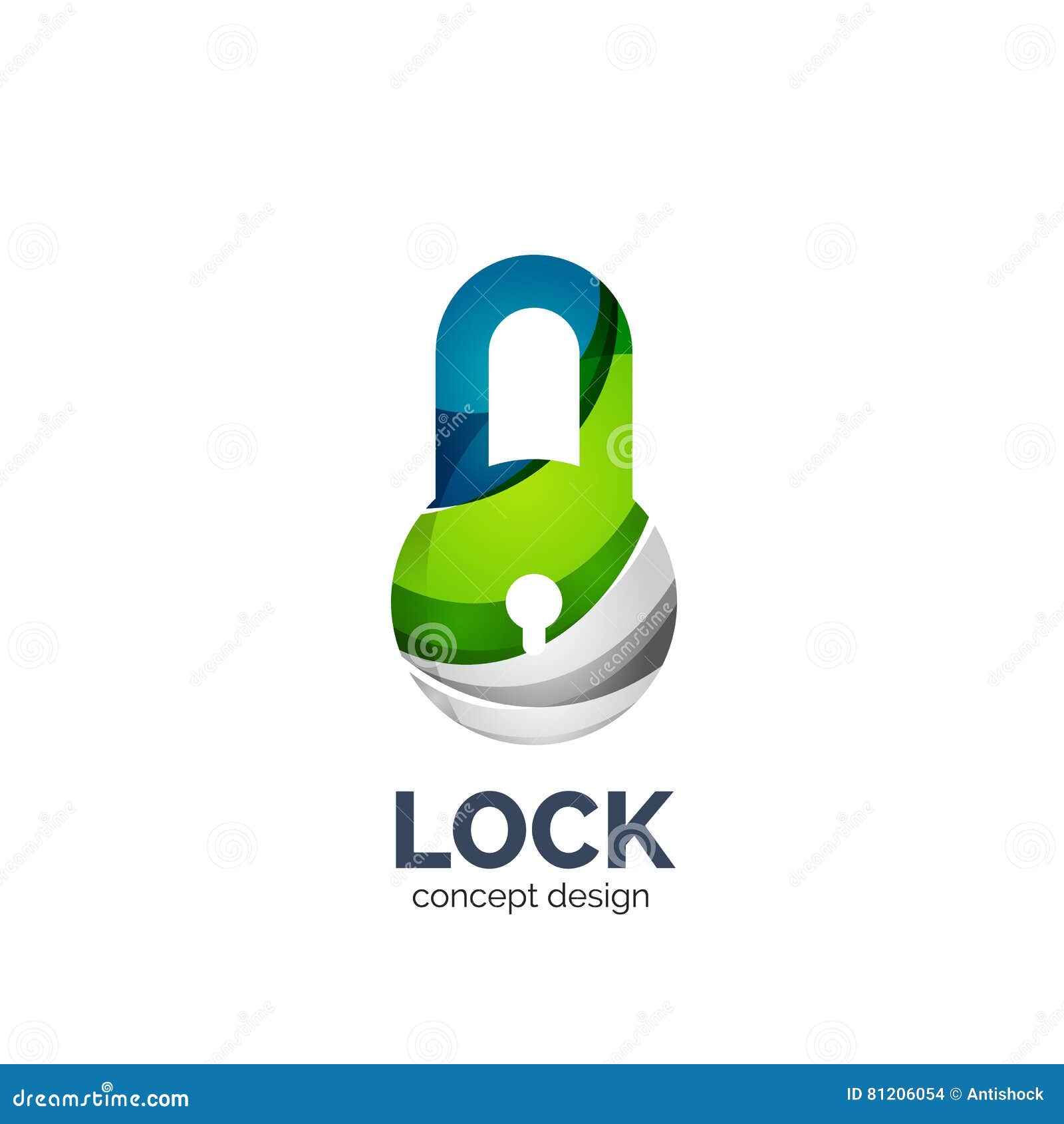 Vector Creative Abstract Lock Logo Created with Lines Stock Vector ...