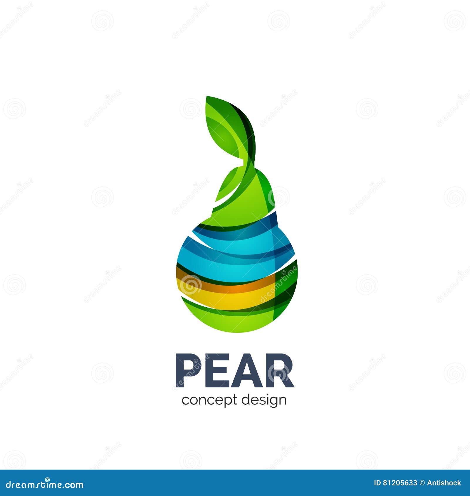 Vector Creative Abstract Pear Fruit Logo Stock Vector - Illustration of ...