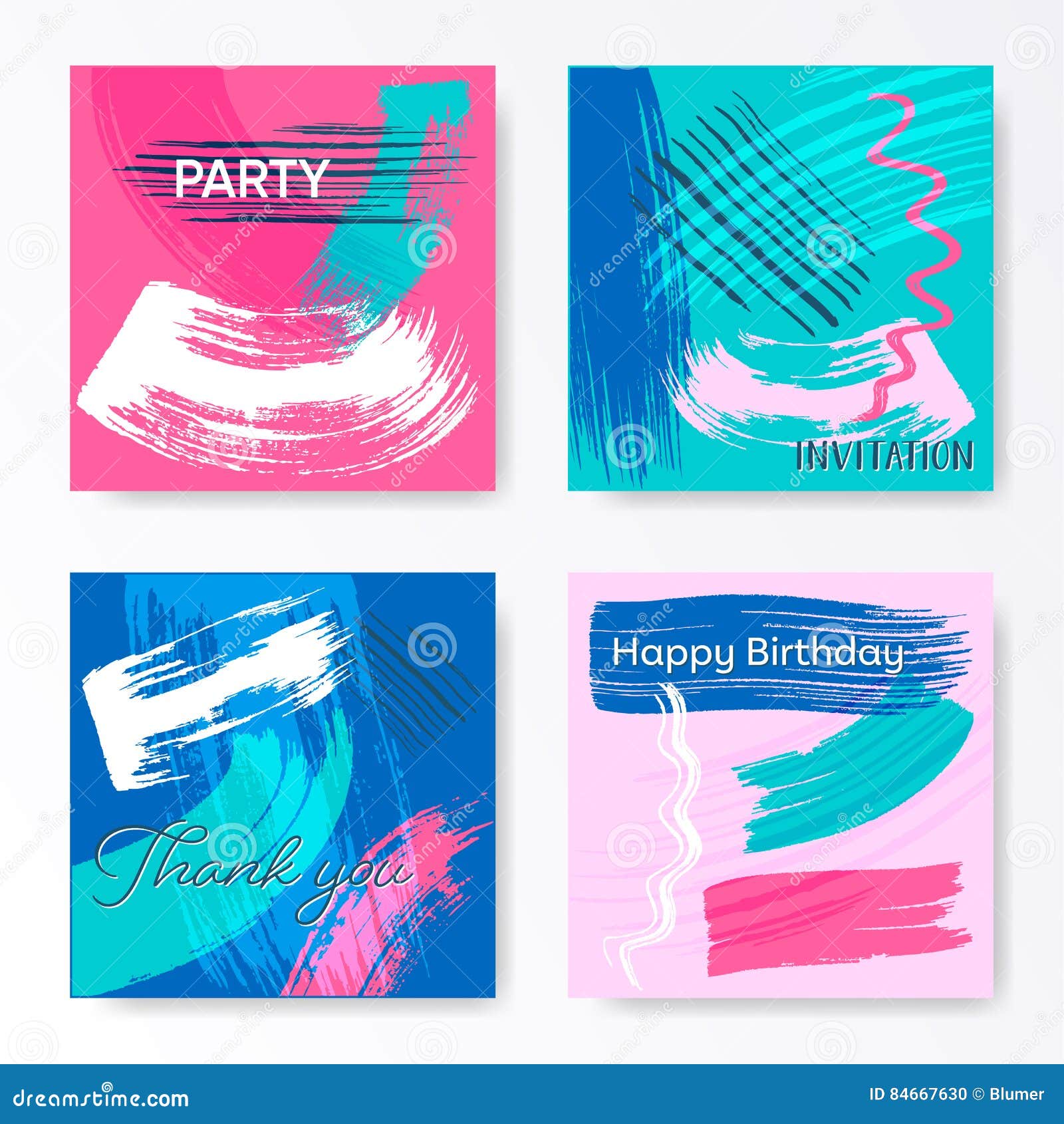 Vector Creative Artistic Square Cards Stock Vector - Illustration of ...