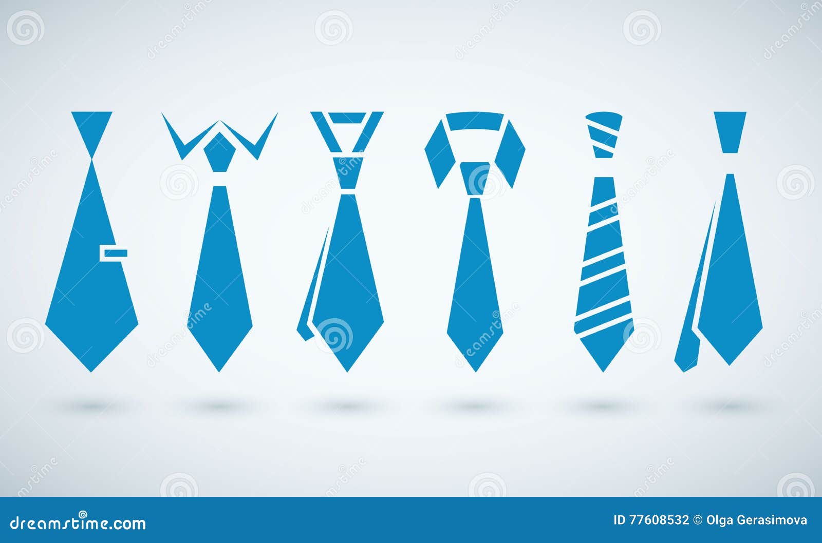 Vector Creative Blue Tie Icons Set Stock Vector - Illustration of ...