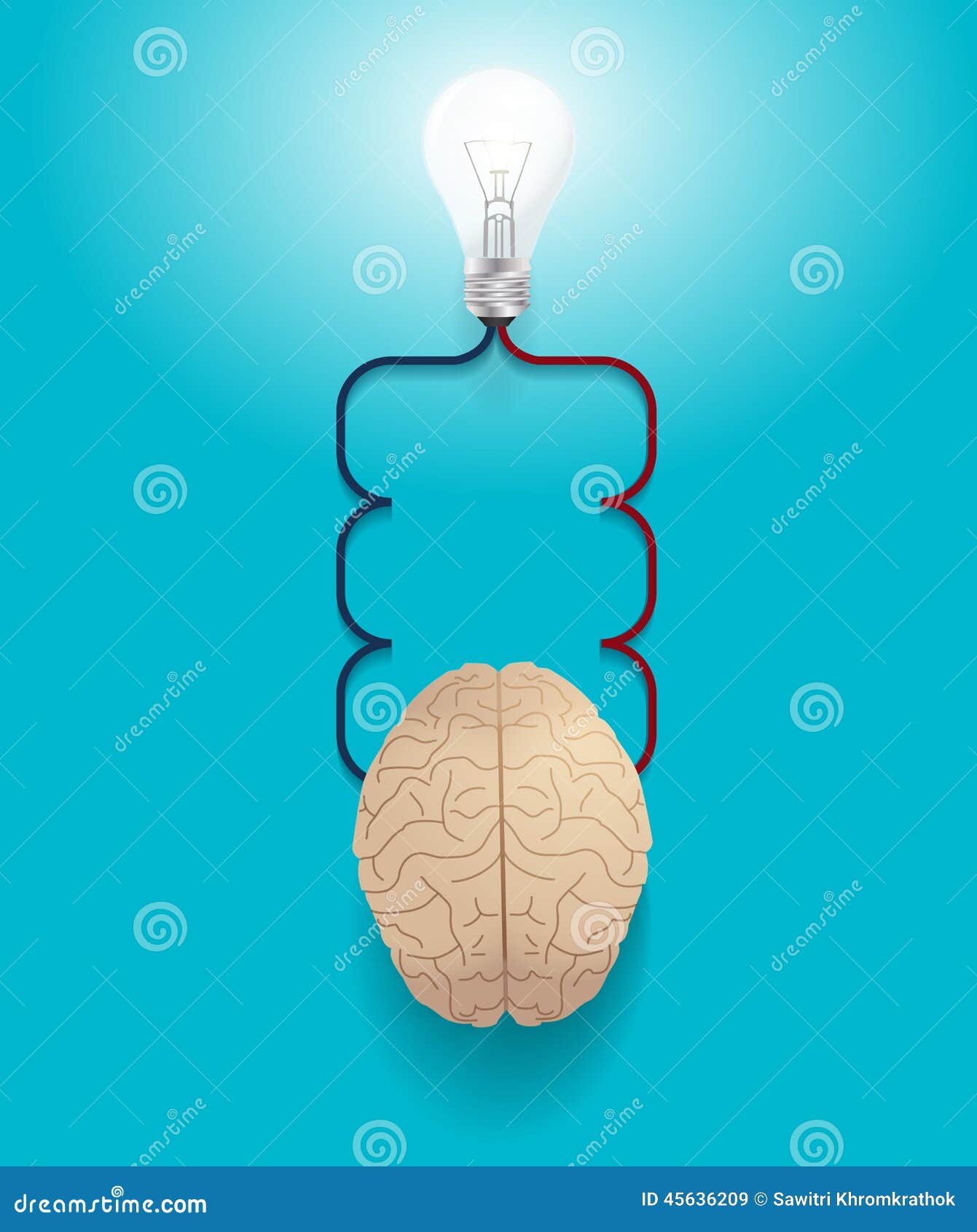Vector Creative Brain with Light Bulb Idea Concept Stock Vector ...