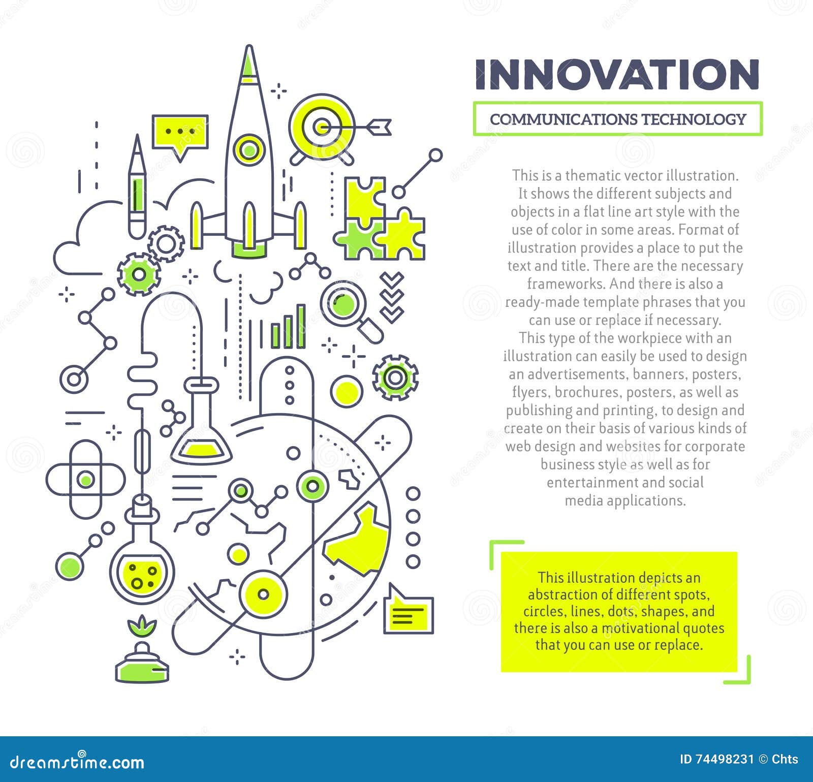 Vector Creative Concept Illustration of Innovation with Header a Stock ...