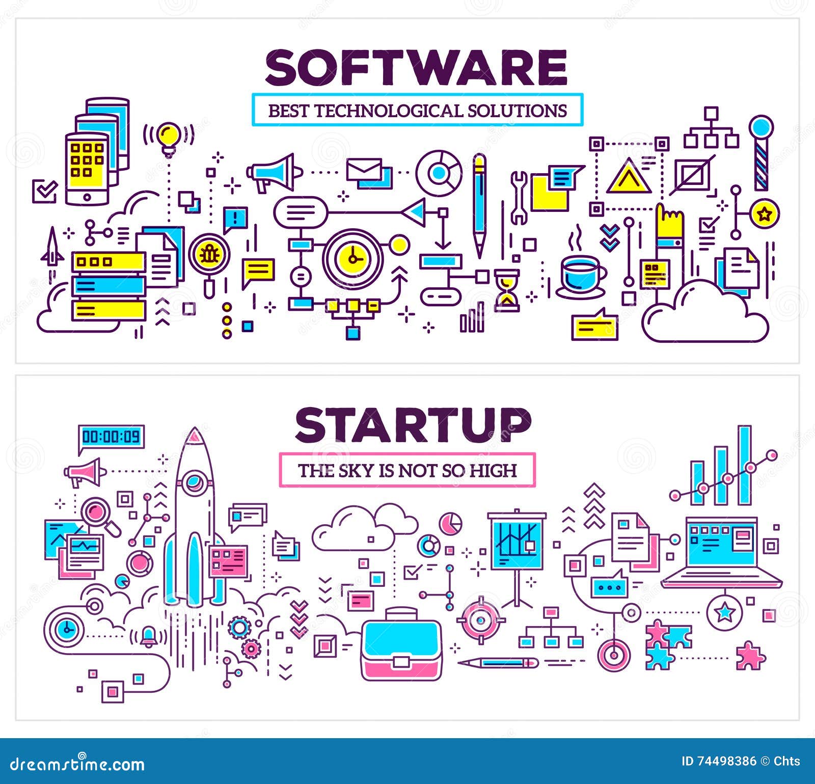 Vector Creative Concept Illustration of Software and Technology Stock ...