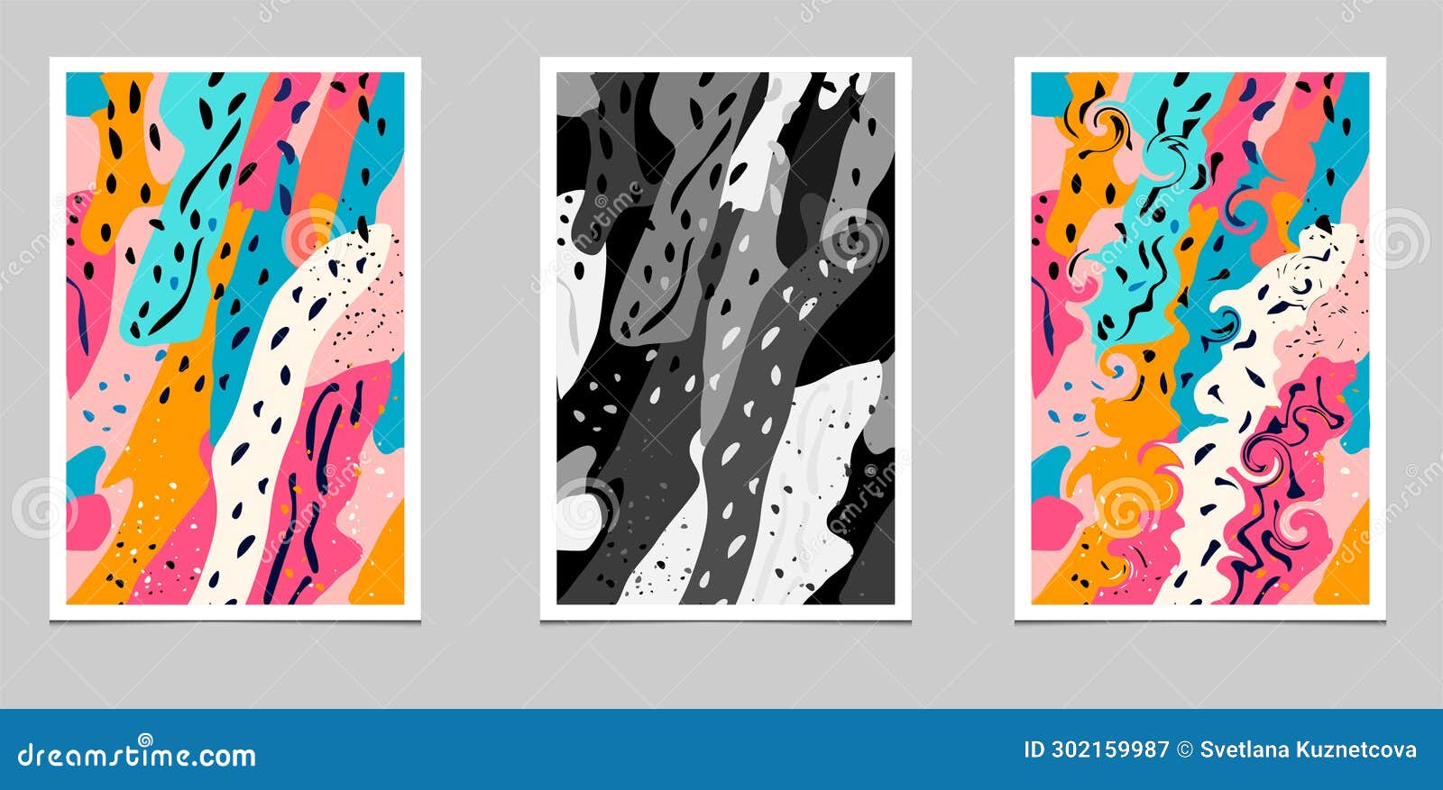 Vector Creative Concept for a Set of Bright and Juicy Backgrounds Stock ...