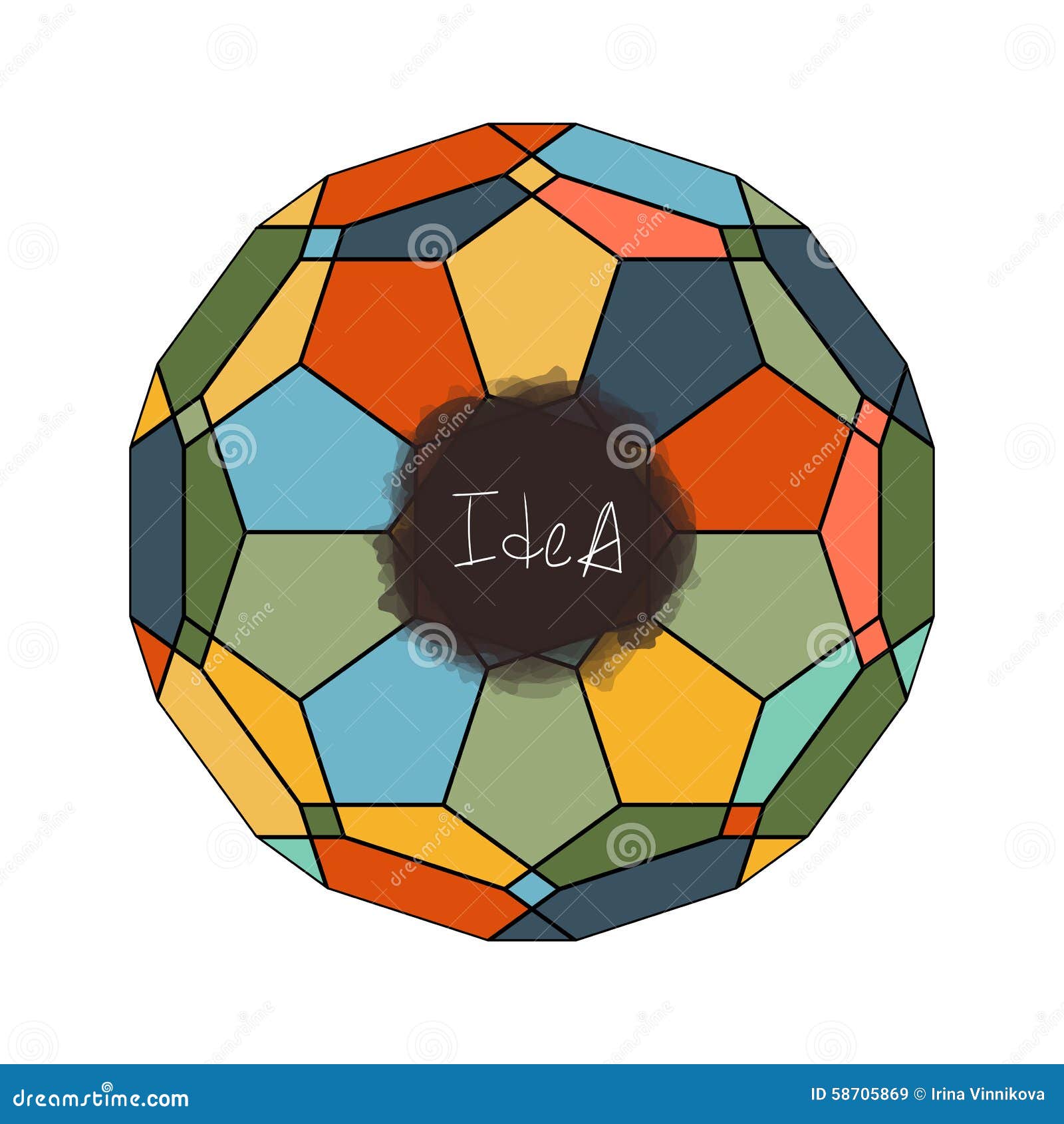 Vector Creative Idea Abstract Stained-glass Window Brain Symbol Stock ...