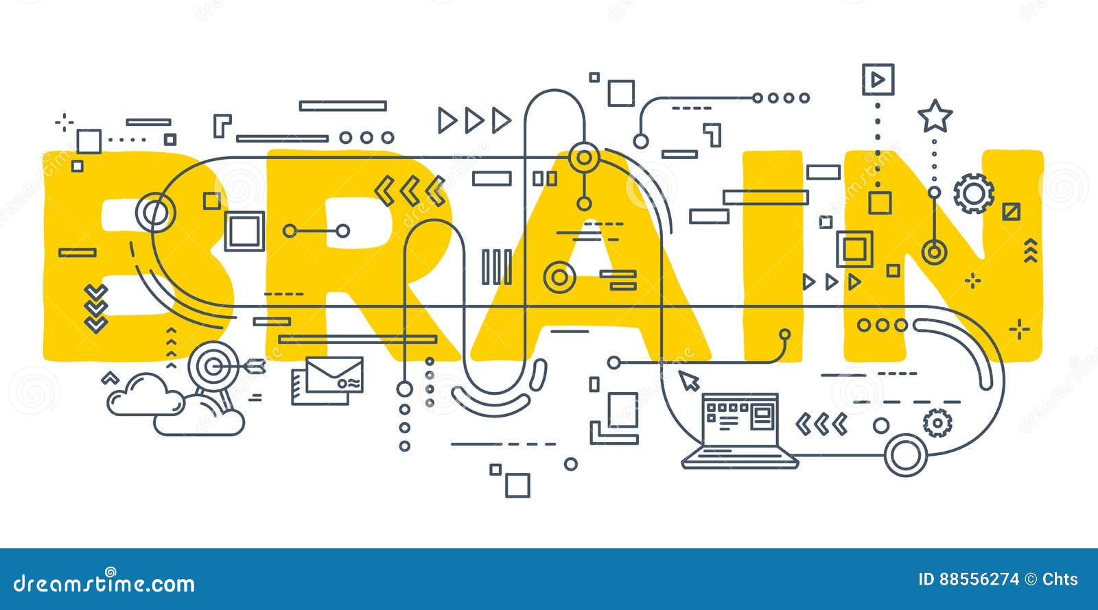 Brain Word Cloud Cartoon Vector | CartoonDealer.com #83108525
