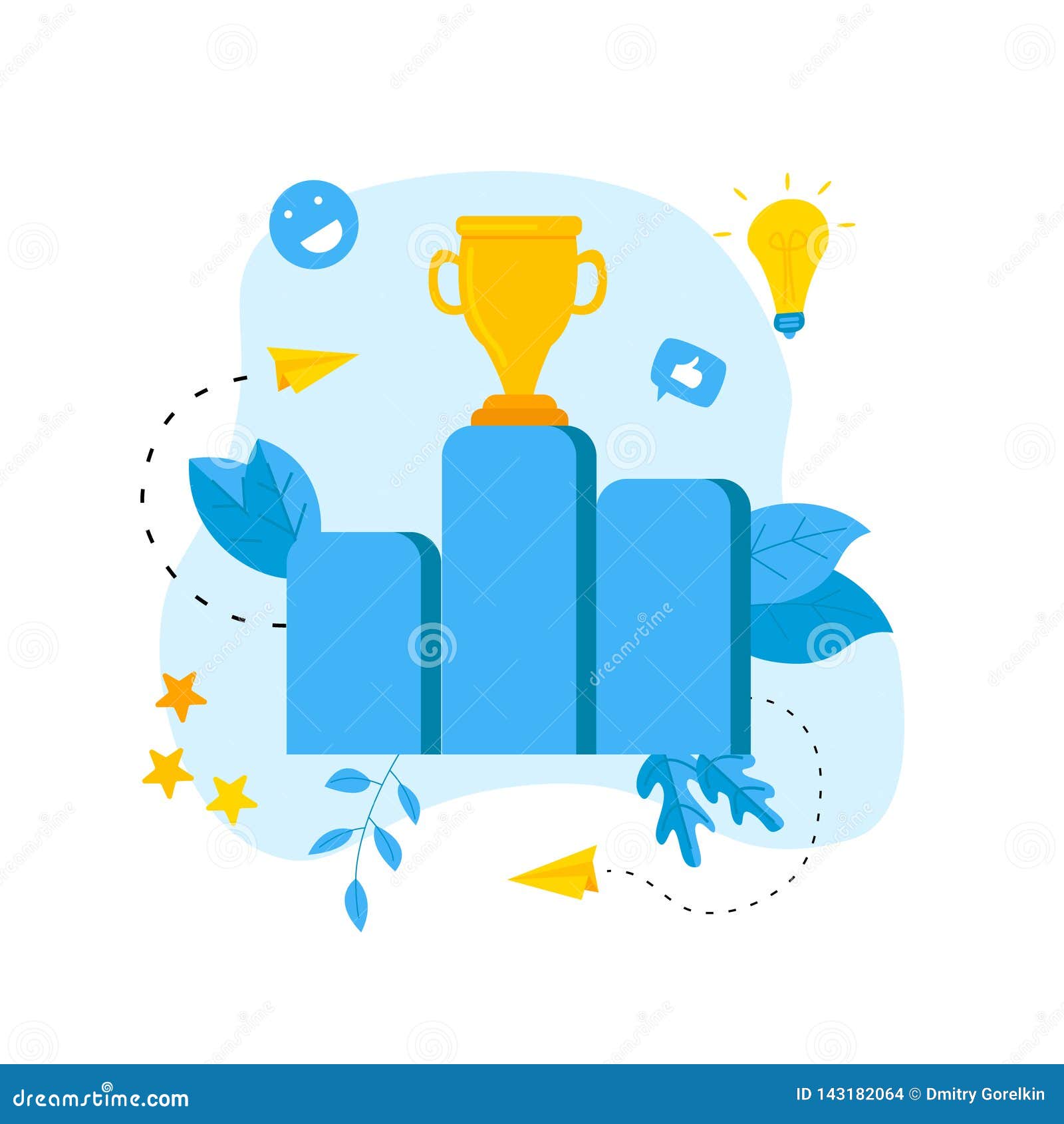 Vector Creative Illustration of Business Success Concept. Flat Design ...