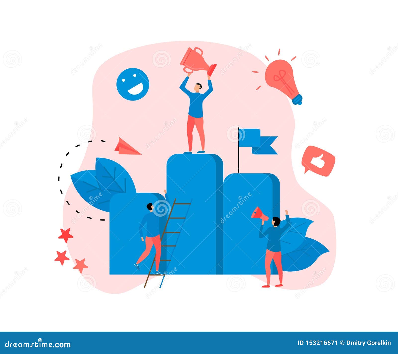 Vector Creative Illustration of Business Success Concept. Flat Design ...