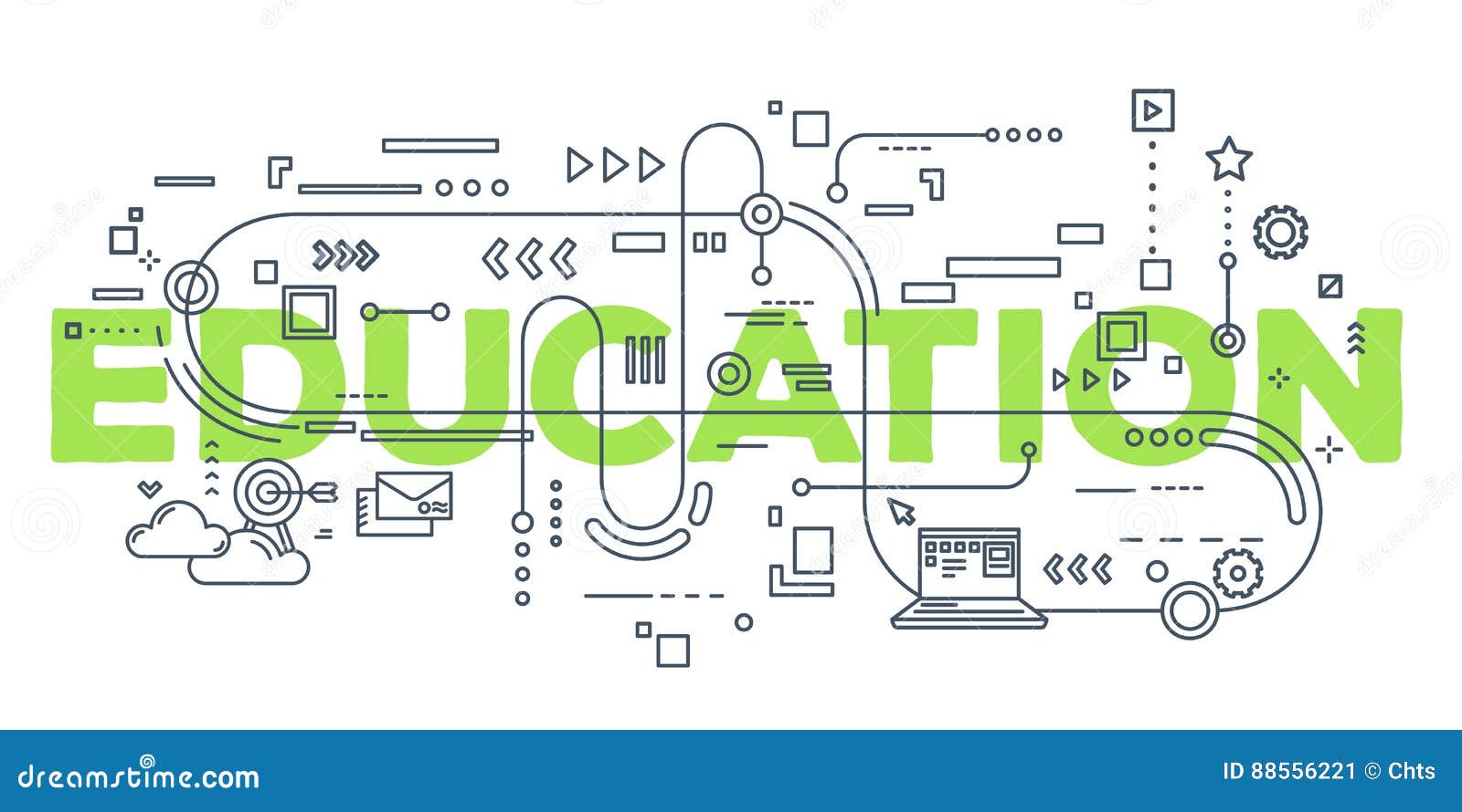 Vector Creative Illustration of Education Word Lettering Typography ...