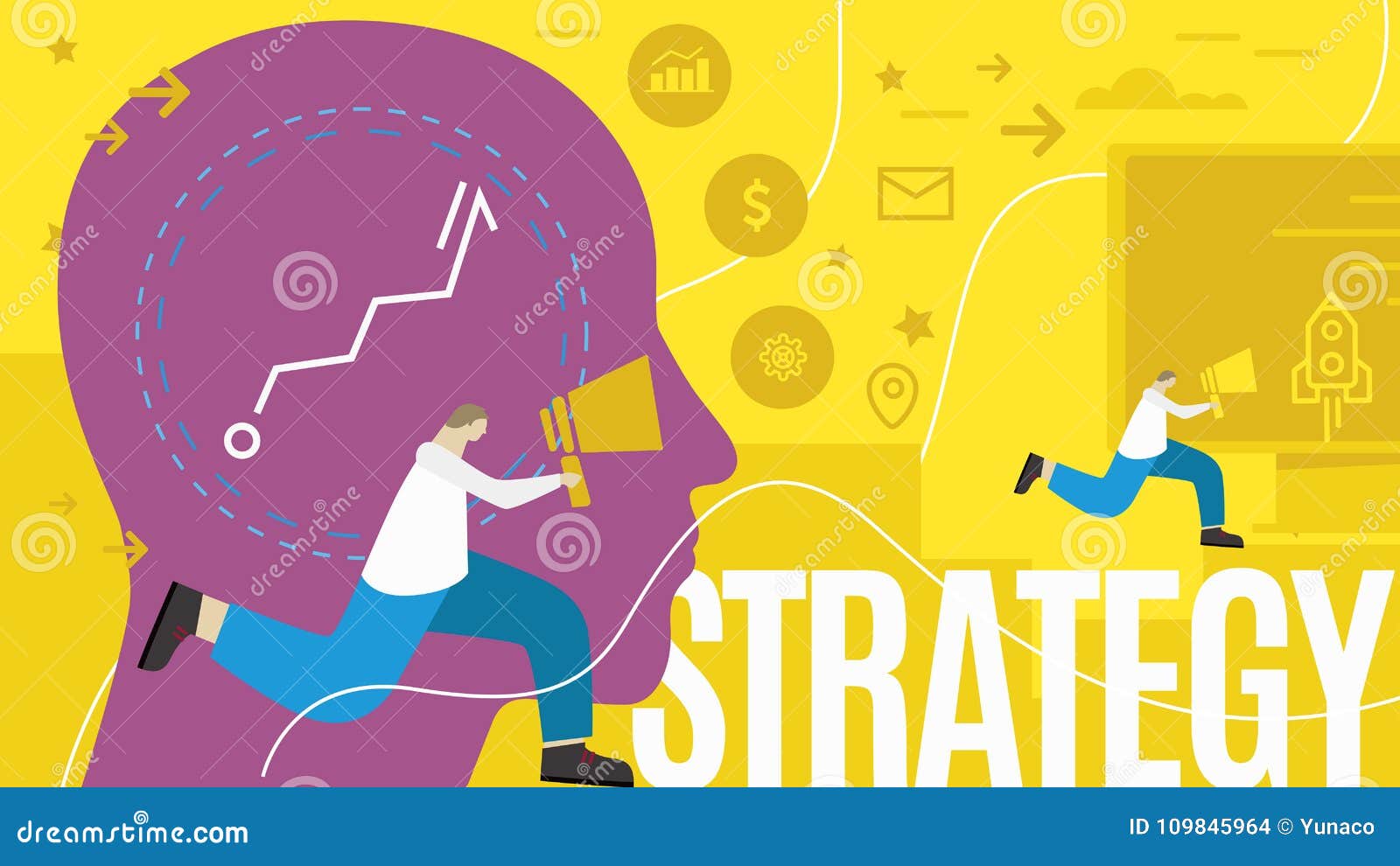 Vector Creative Illustration of Strategy Word Lettering Typography with ...