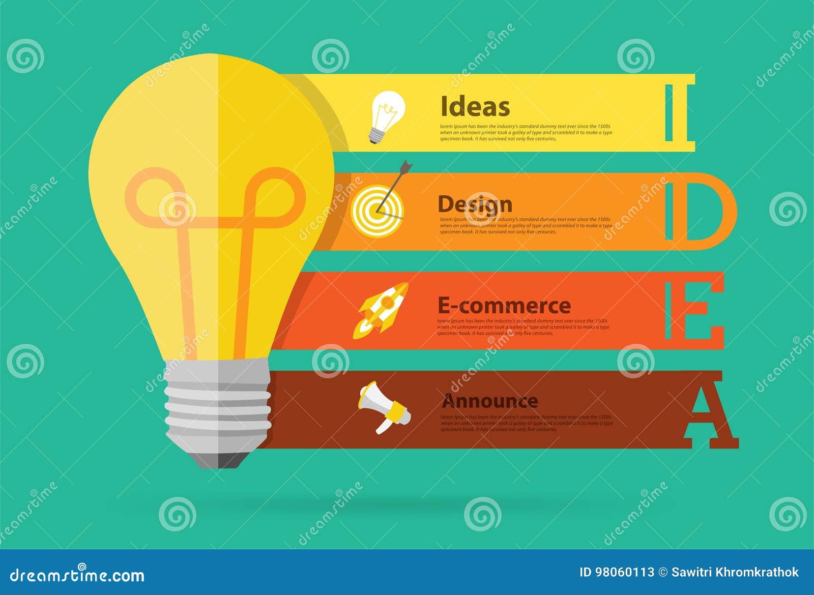 Vector Creative Light Bulb Idea Banner Design Stock Vector ...