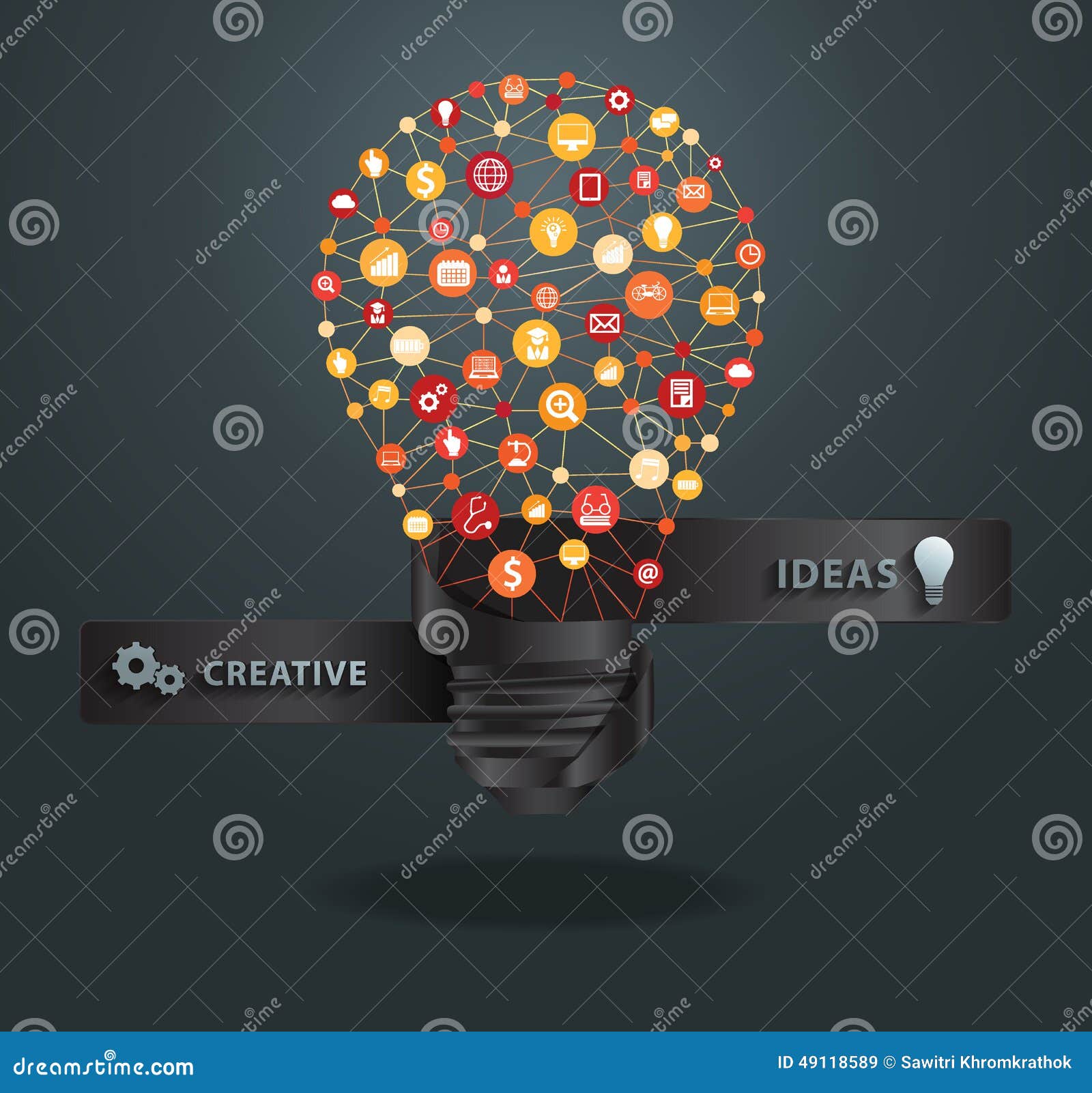 Vector Creative Light Bulb Idea Stock Vector - Illustration of banner ...