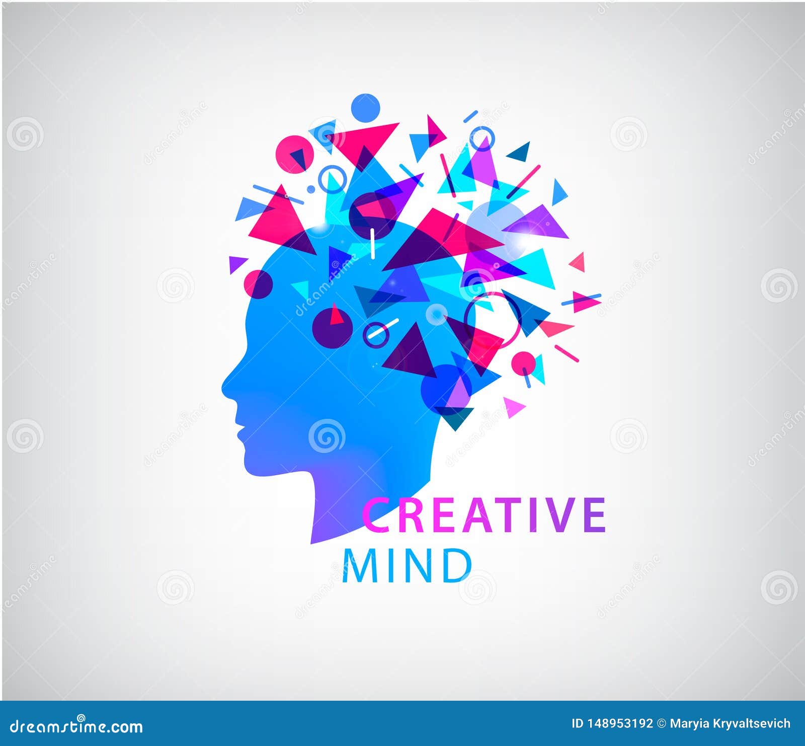 Vector Creative Mind, Human Head Logo Concept Illustration. Learning ...