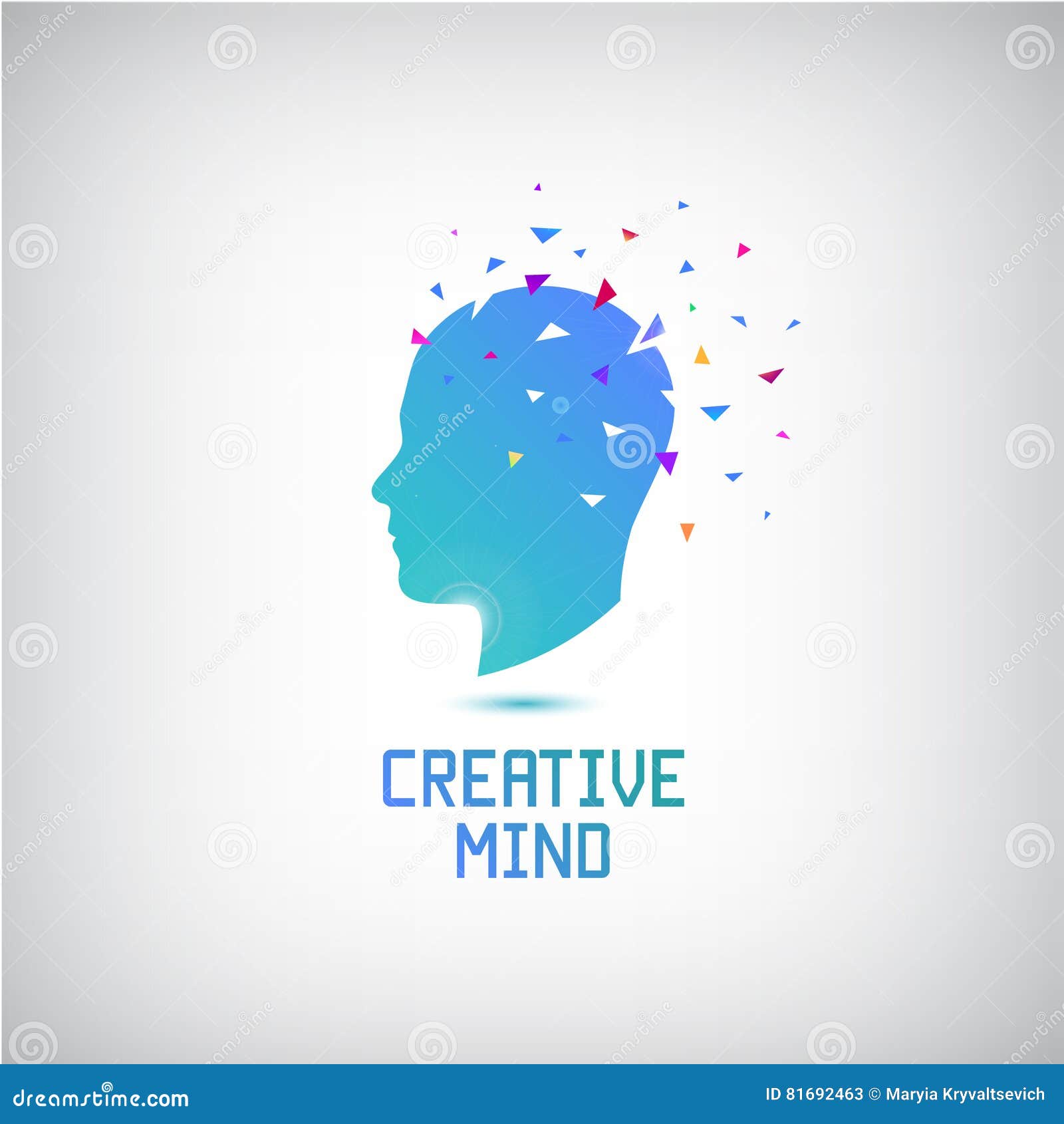 Vector Creative Mind Logo, Head Silhouette with Thoughts and Ideas ...