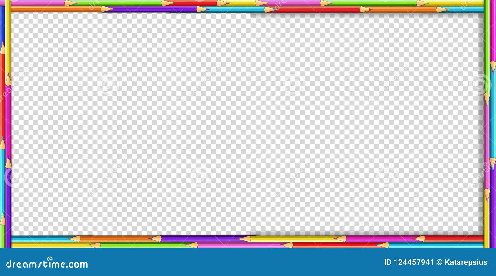 Vector Creative Rectangle Border Frame Made of Colored Wooden Pencils ...