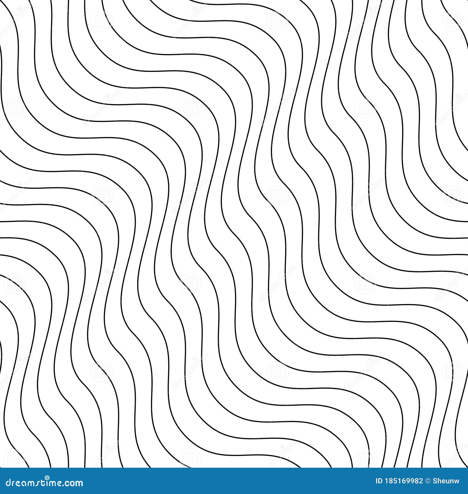 Vector Creative Seamless Outline Pattern. Striped Endless Wave Texture ...