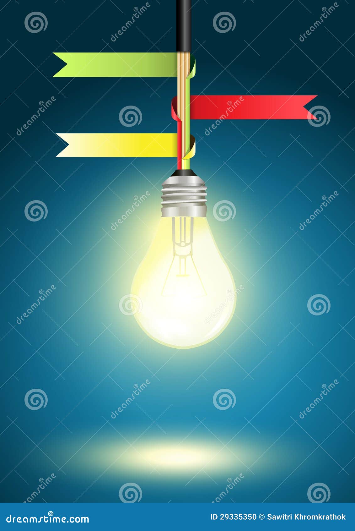 Vector Creative Template with Light Bulb Idea Stock Vector ...