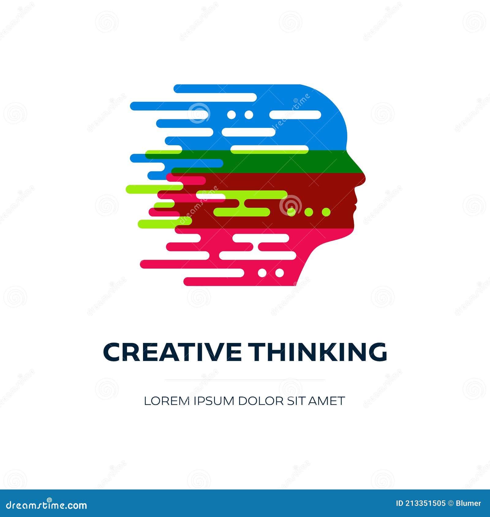 Vector Creative Thinking Concept with Male Head Stock Vector ...