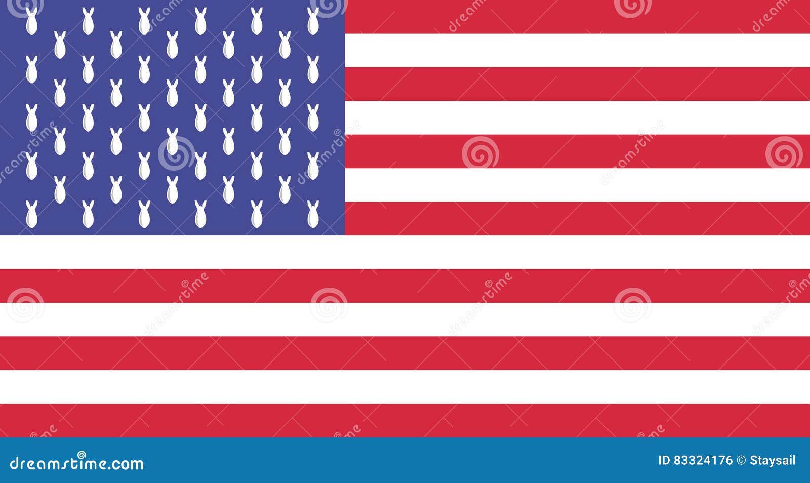 Vector. Creative USA Flag with Bombs instead of Stars. Stock Vector ...