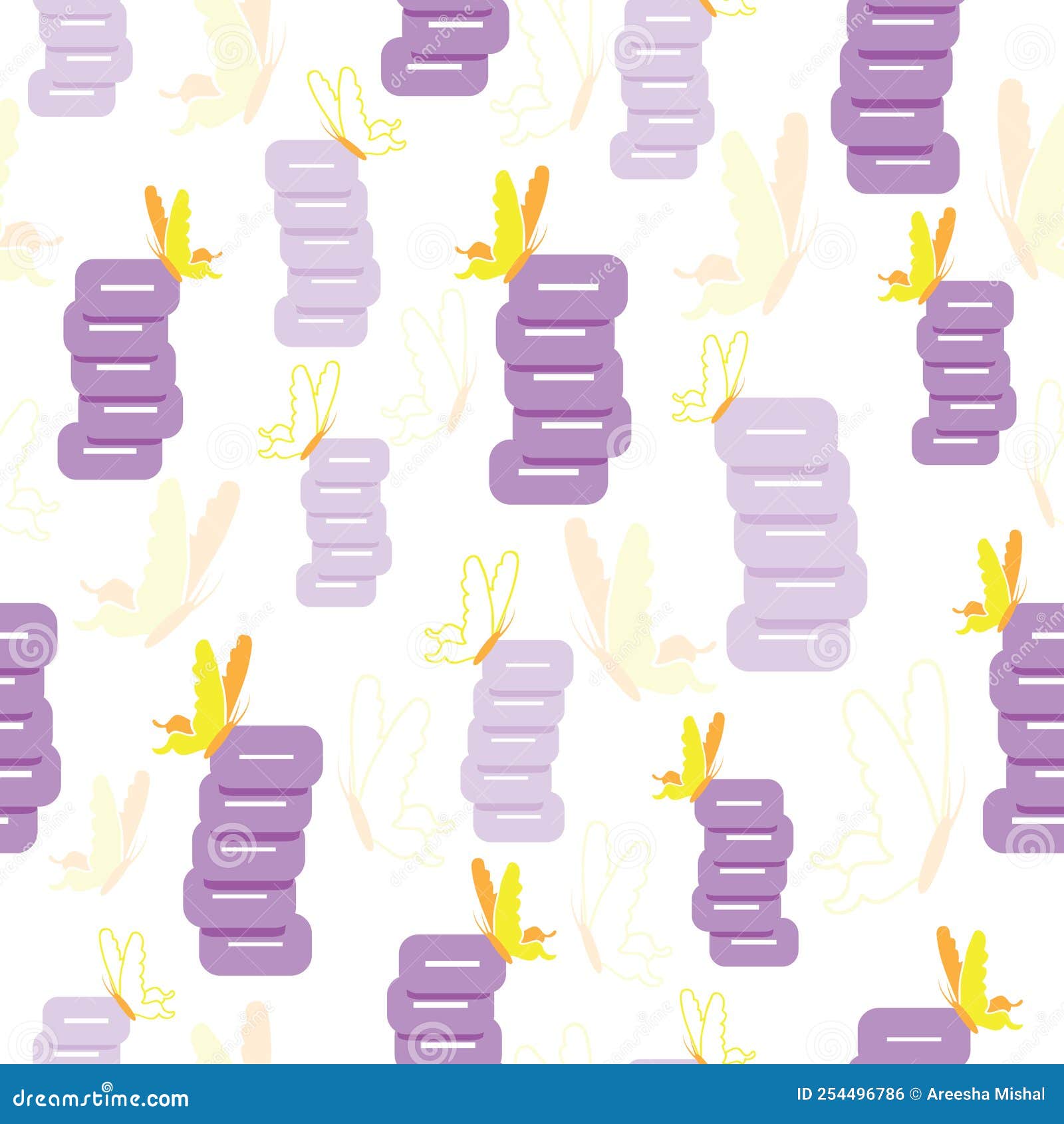 Vector Creative Yellow Butterflies on Abstract Shapes Blocks Piles Fun ...