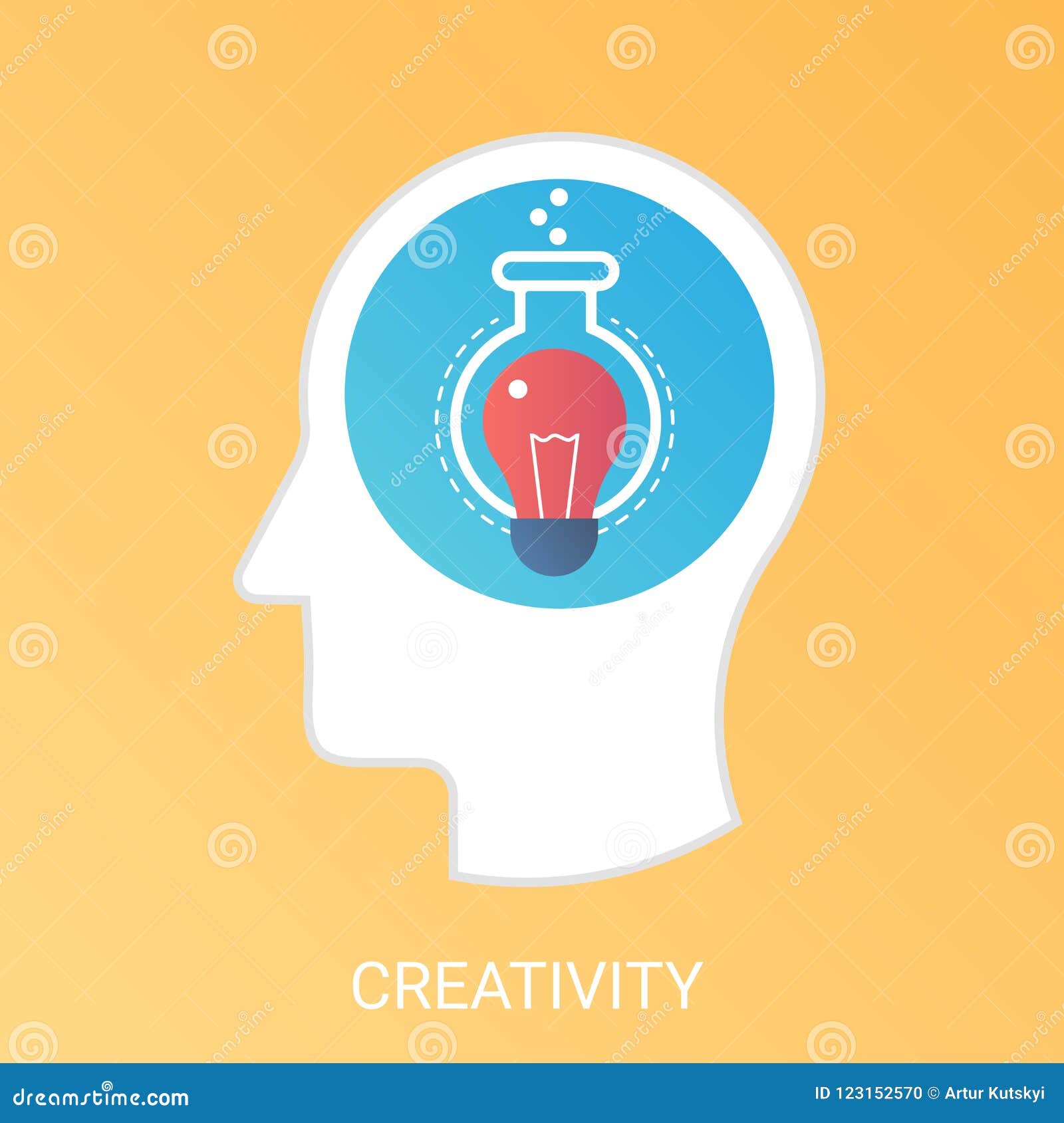 Vector Creativity Concept. Modern Gradient Flat Style. Stock Vector ...