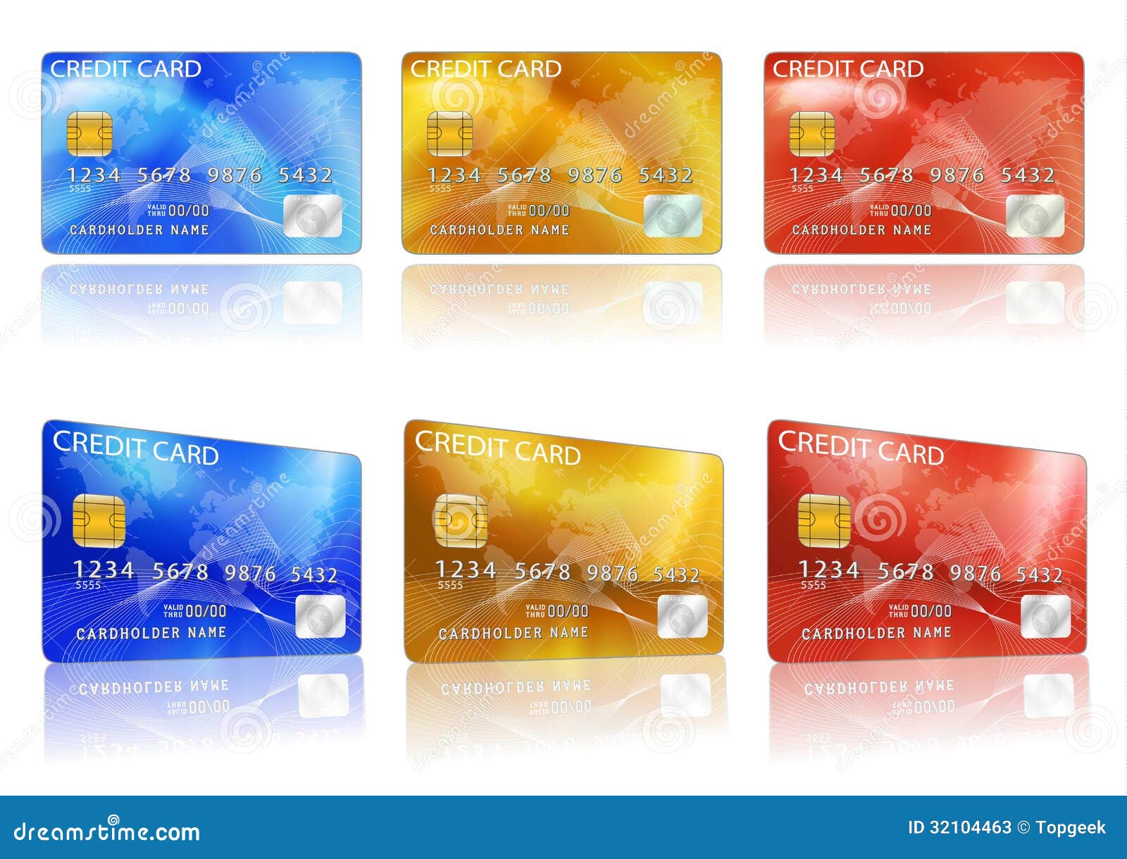 Vector credit card stock vector. Illustration of debit - 32104463