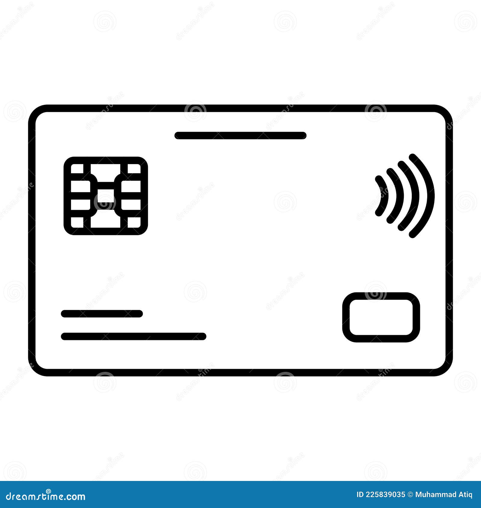 Vector Credit Card Outline Icon Design Stock Vector - Illustration of ...