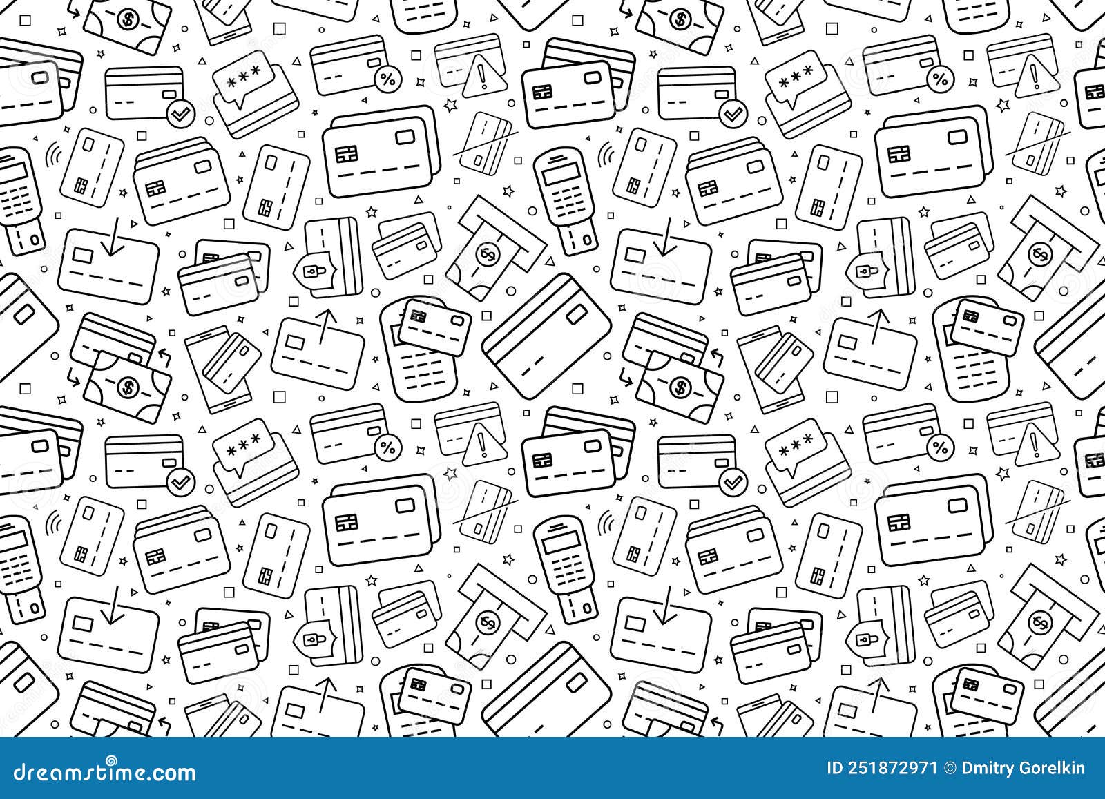 Vector Credit Card Pattern. Plastic Card Seamless Background Stock ...