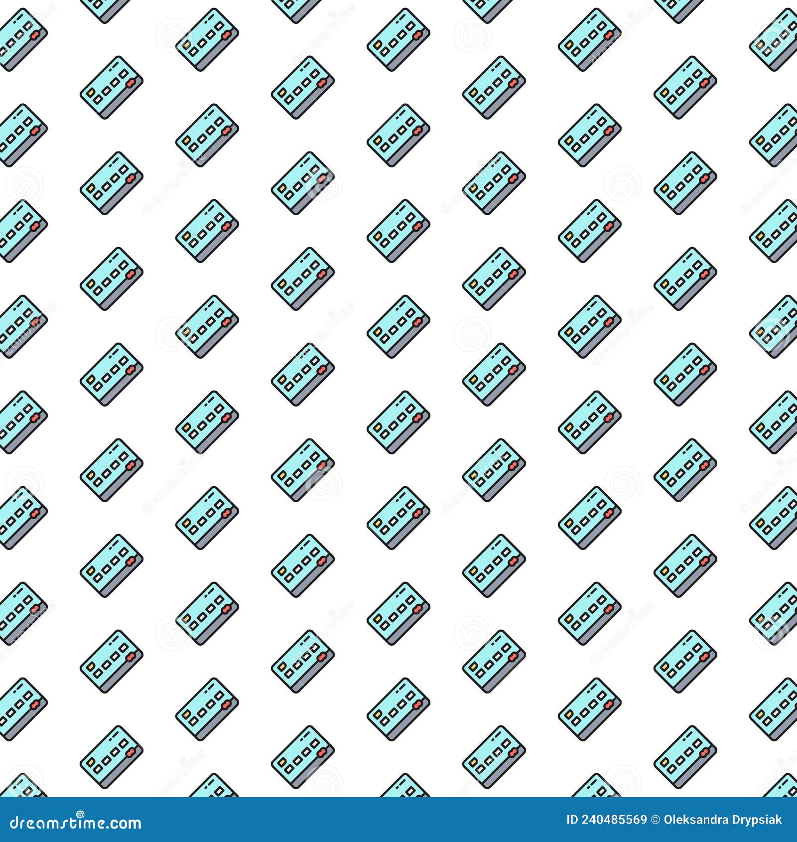 Vector Credit Card Pattern with Various Icons. Stock Vector ...