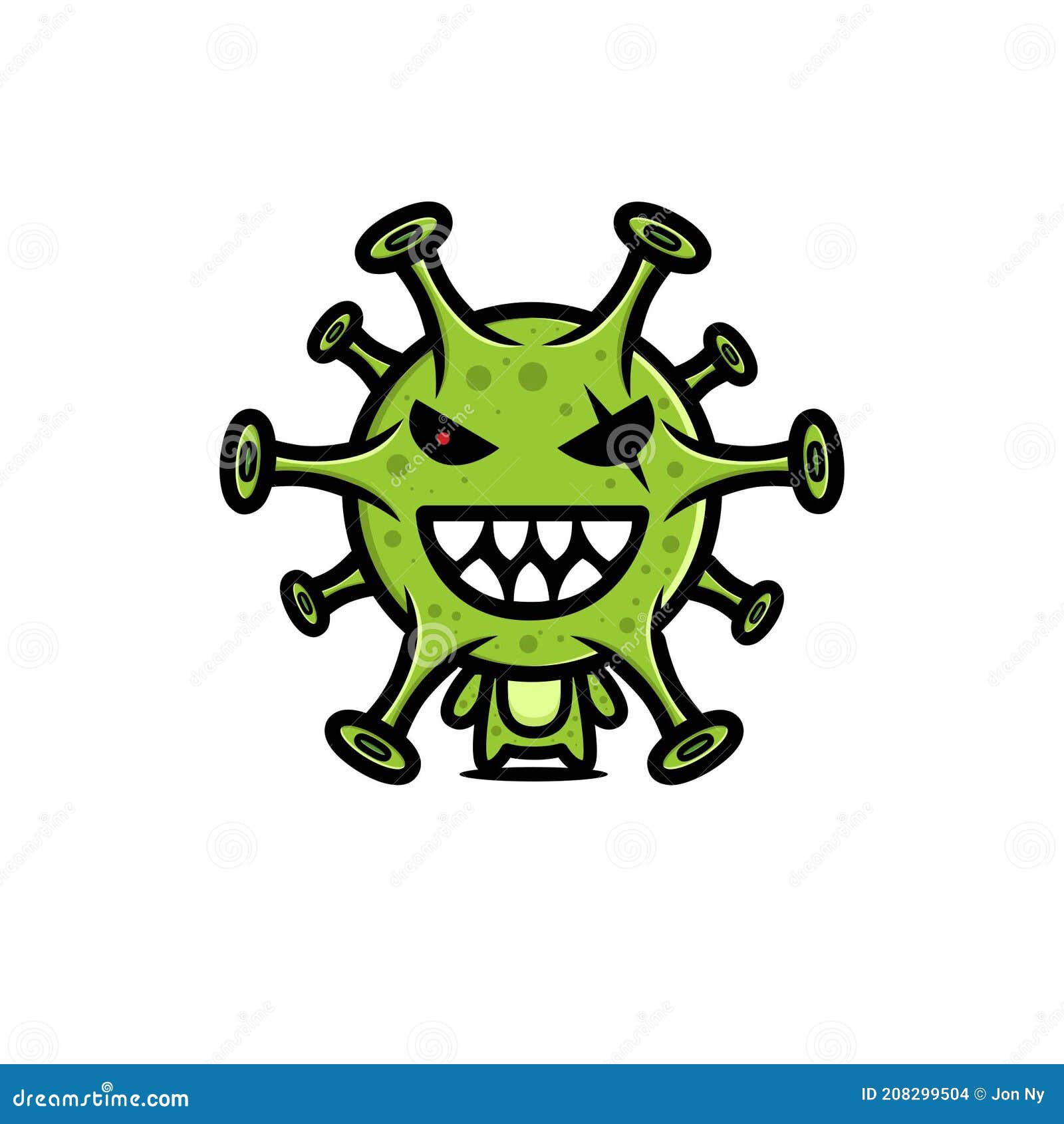 Vector of Creepy Virus Character Stock Vector - Illustration of sketch ...
