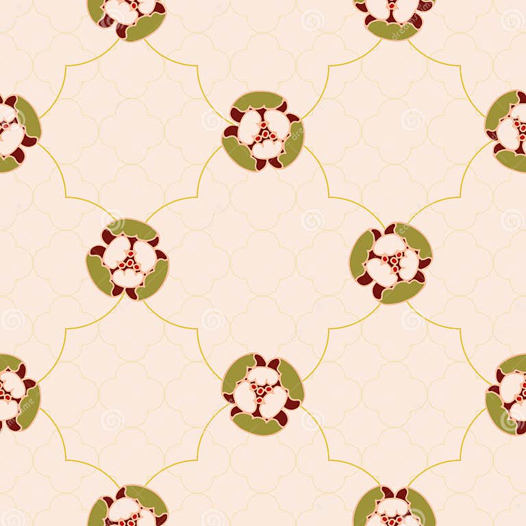 Vector Creme Seamless Pattern Background: the Green Buds. Stock Vector ...
