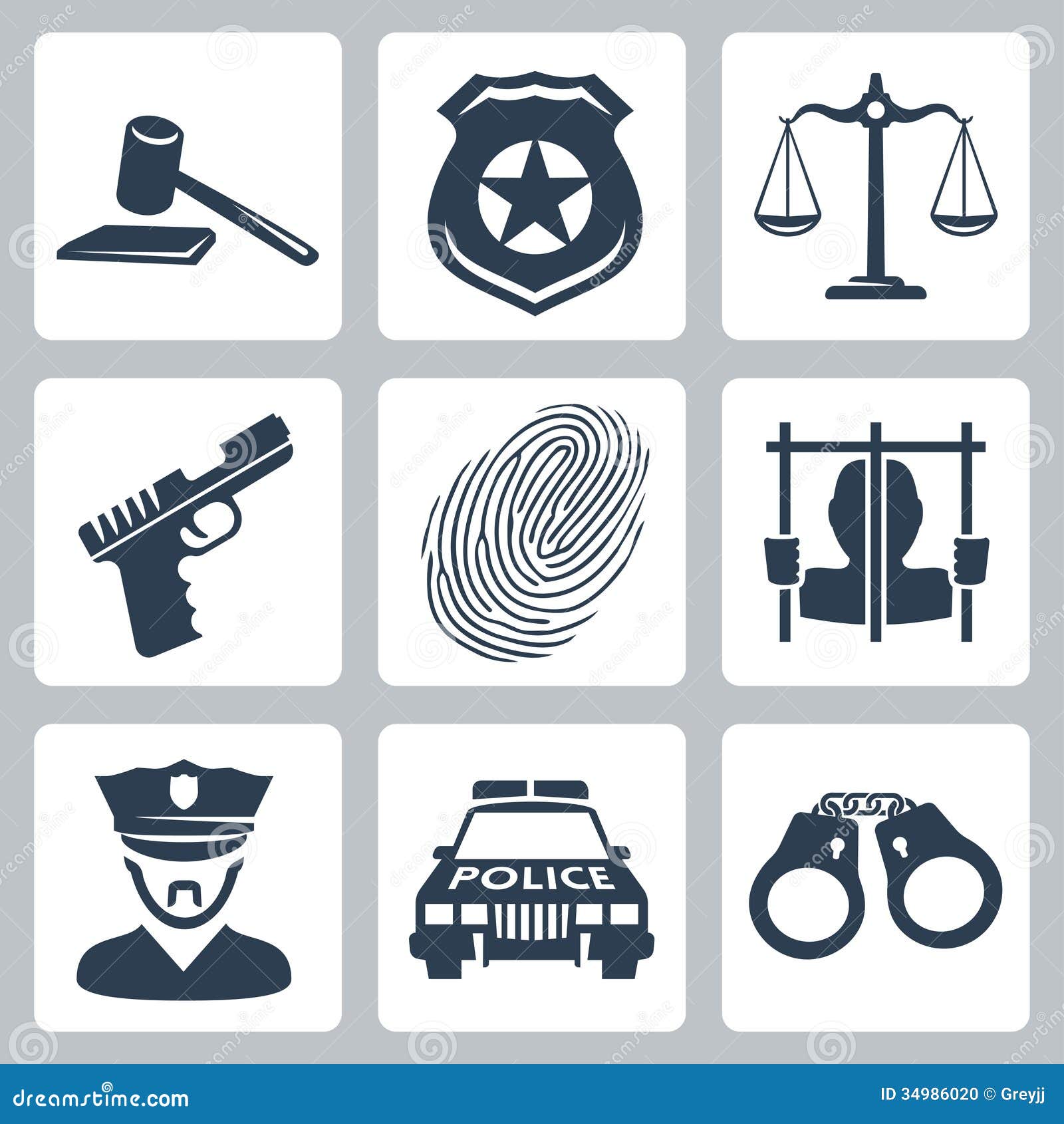 Vector Criminal/police Icons Set Stock Vector - Illustration of badge ...